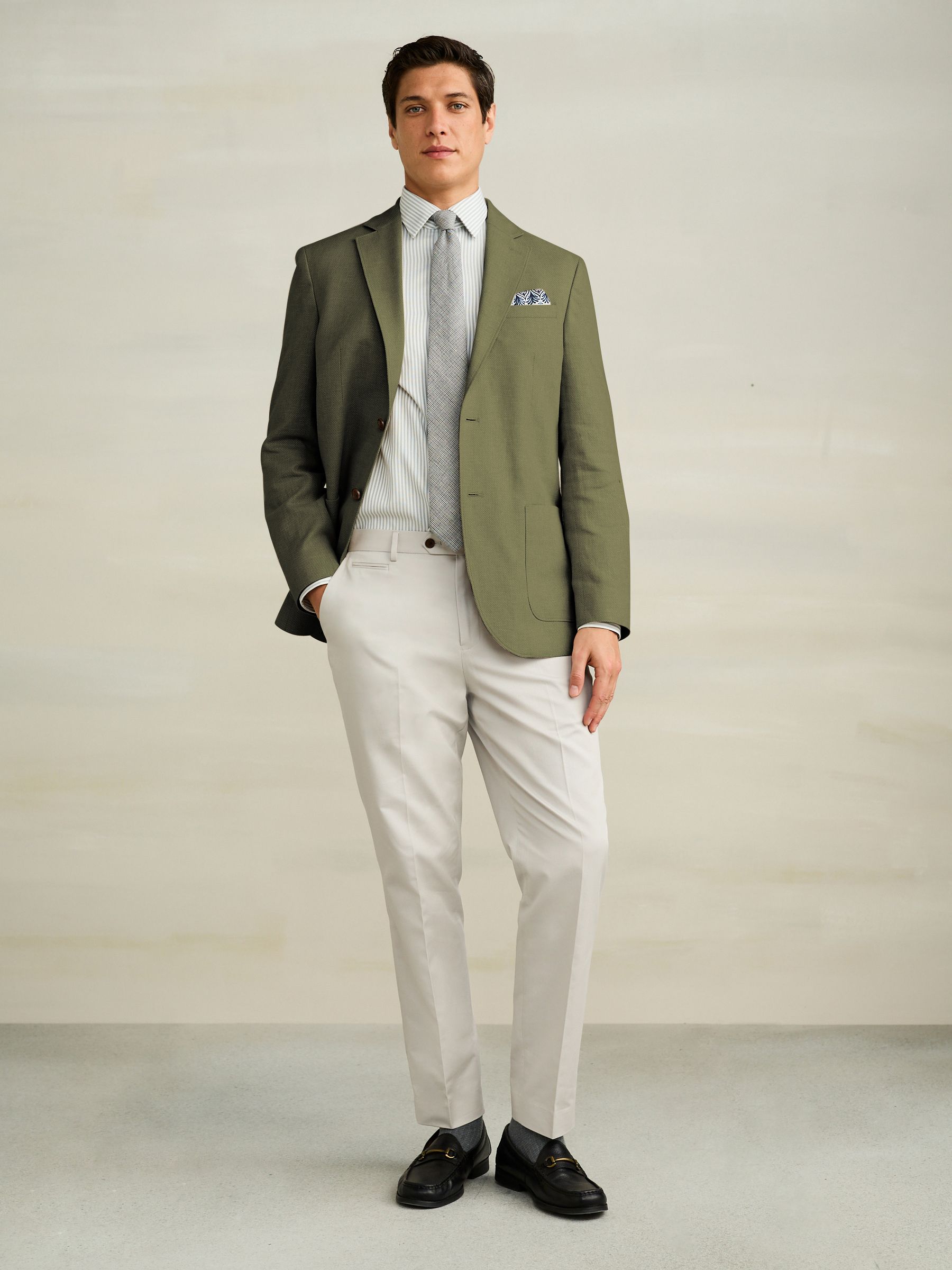 Buy Green Regular Fit Textured Linen Blend Blazer from the Next UK ...