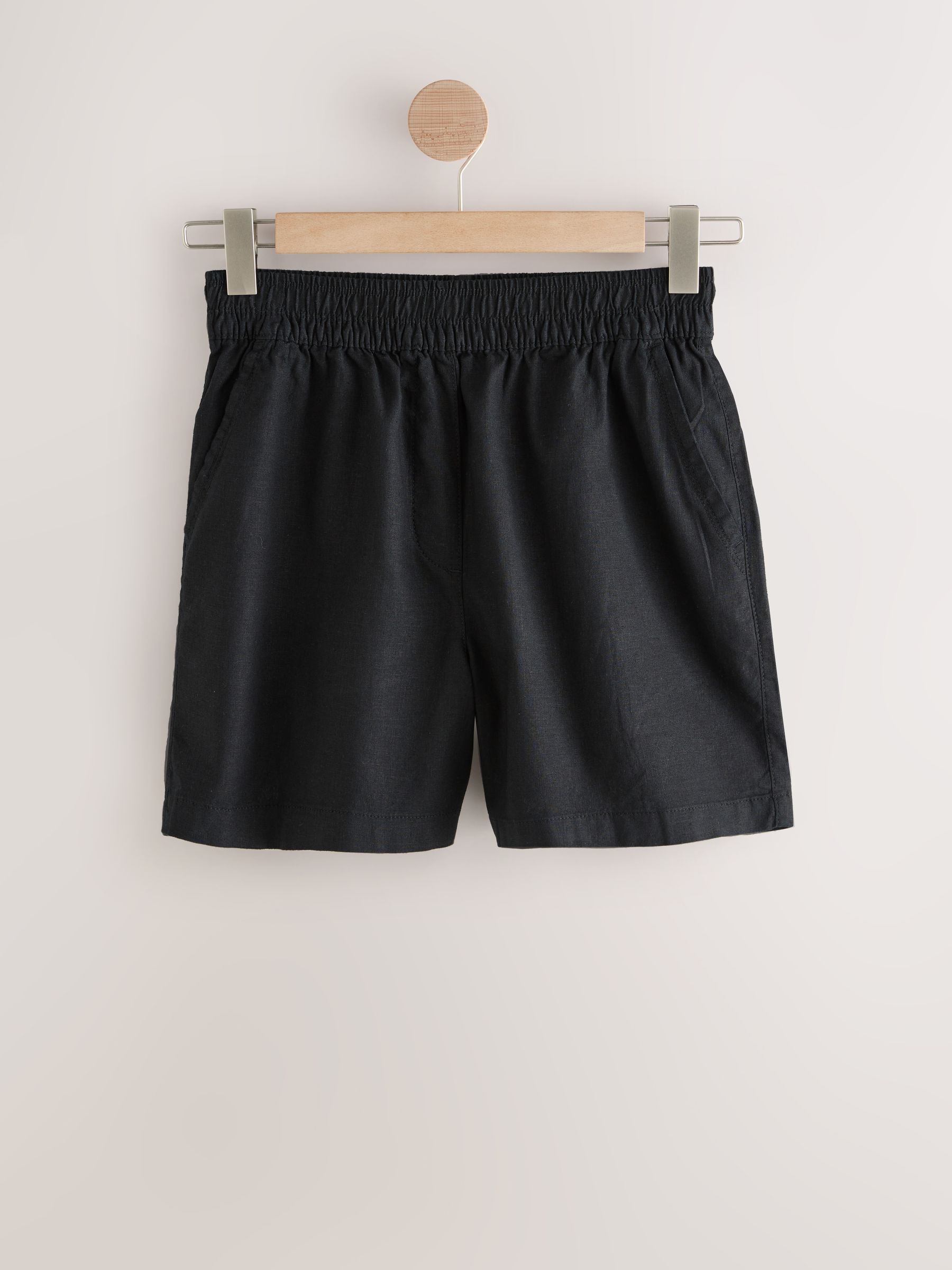 Buy Black/Green Gingham Linen Rich Shorts 2 Pack from the Next UK ...