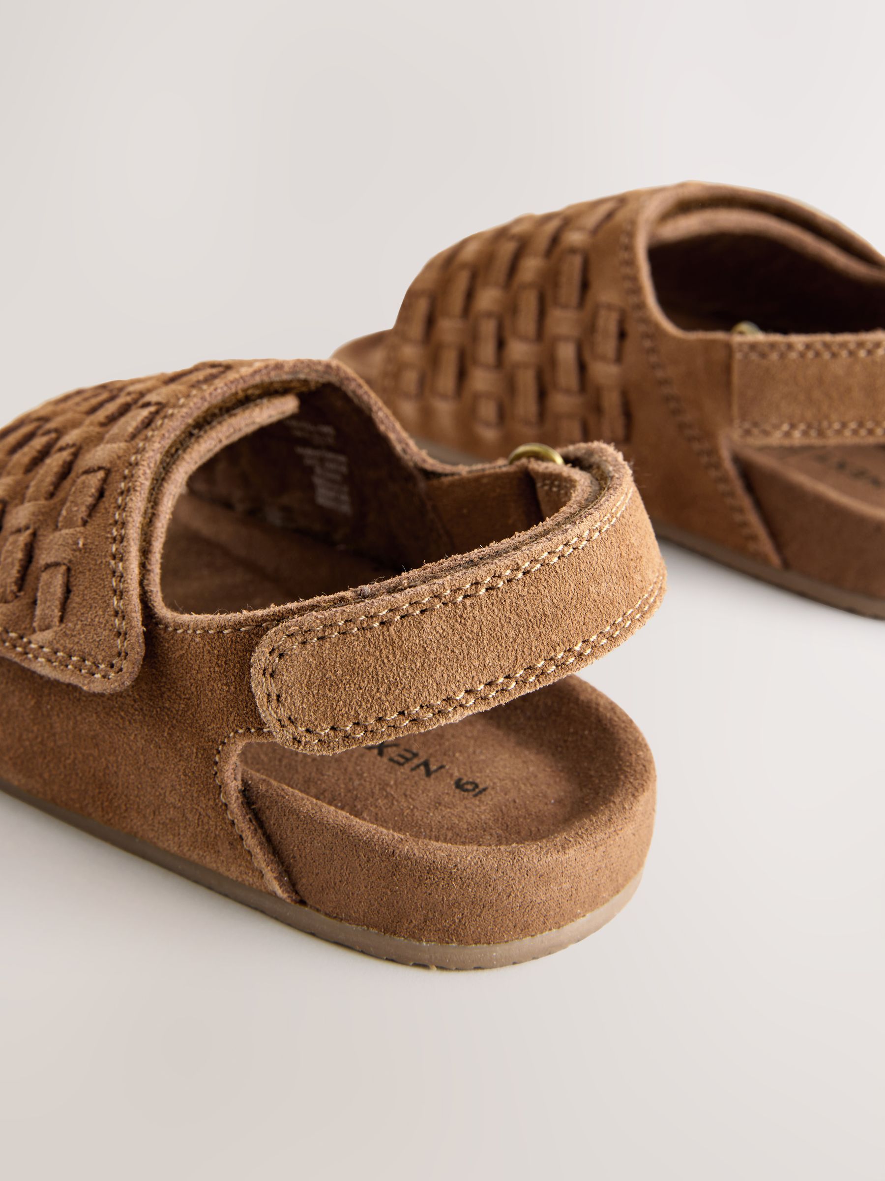 Buy Tan Brown Touch Fastening Leather Slider Sandals from the Next UK ...