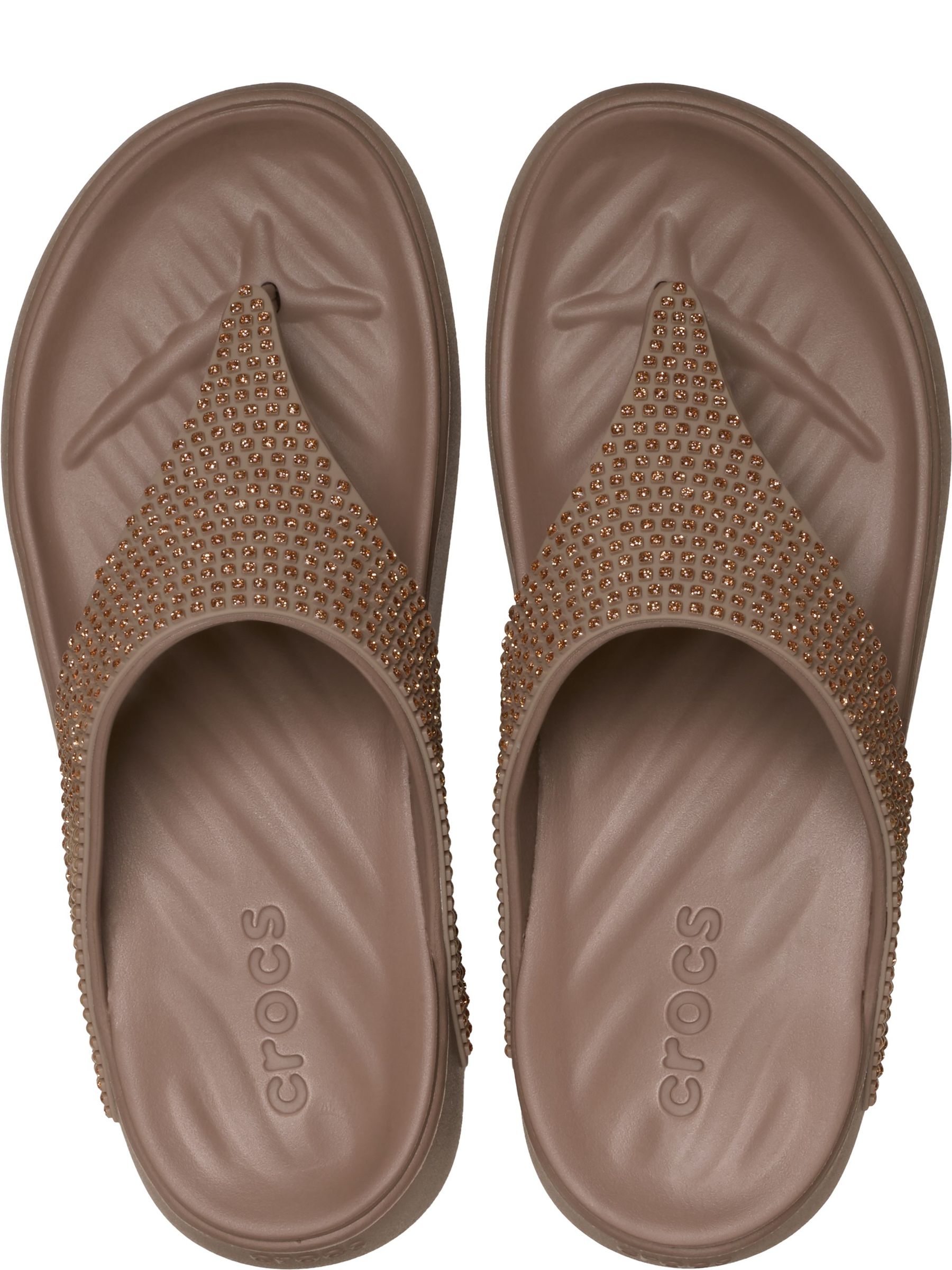 Buy Crocs Brown Getaway Gems Triangle Flip-Flops from the Next UK ...