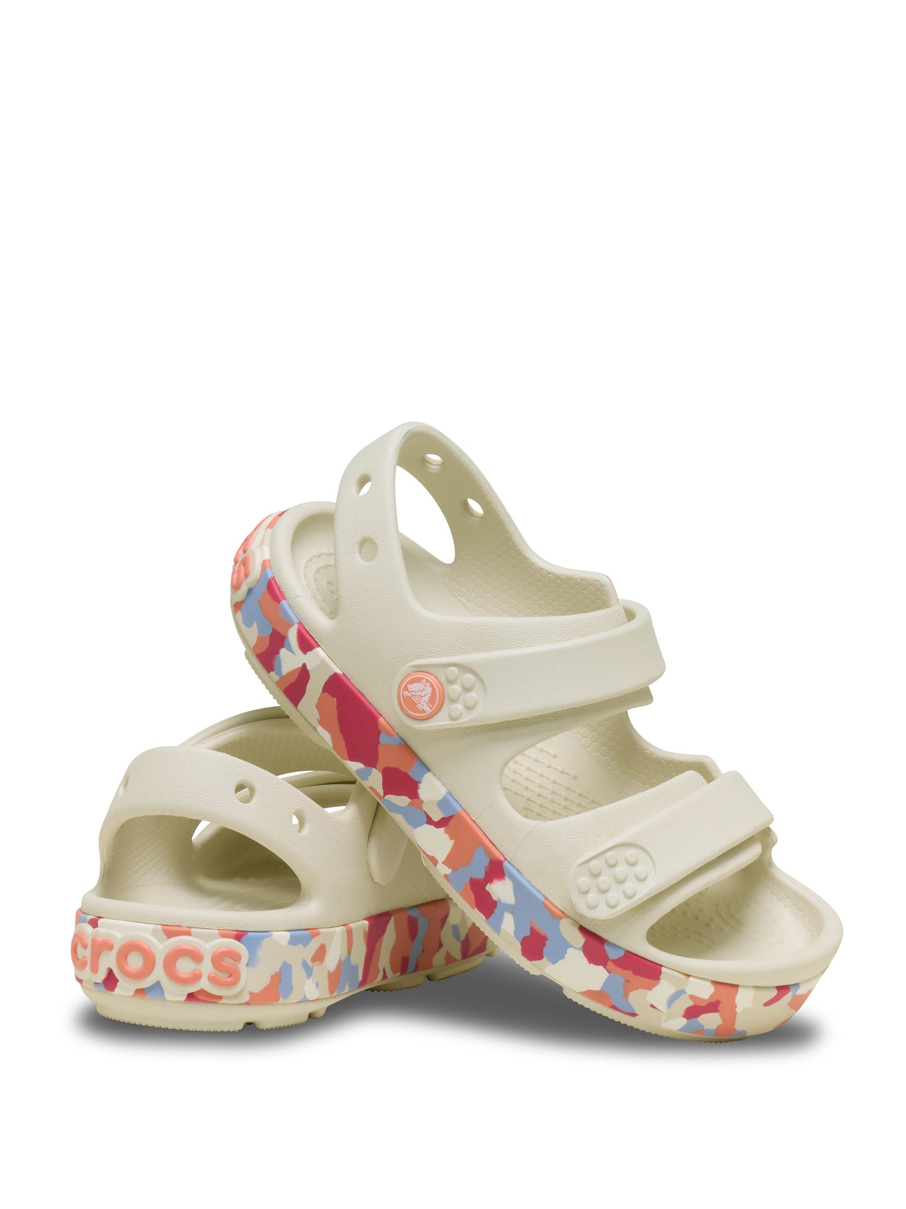 Buy Crocs Cream Crocband Cruiser Glow Confetti Band Sandals from Next ...