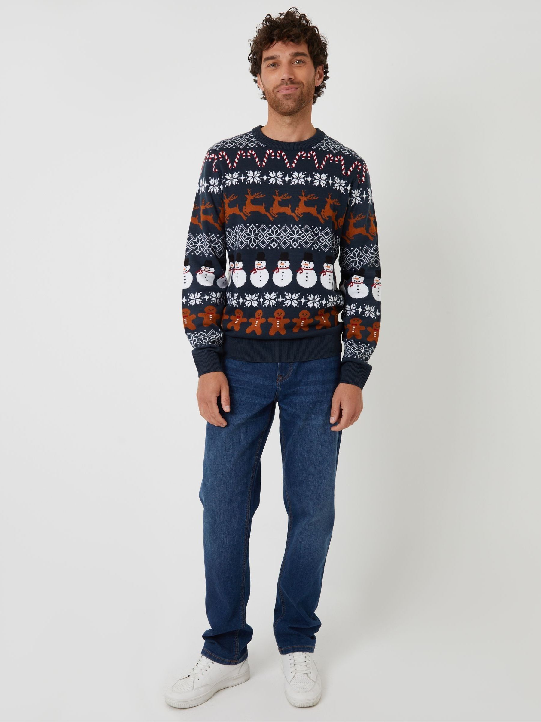 Buy Threadbare Blue Matching Family Christmas Fairisle Knitted Jumper ...