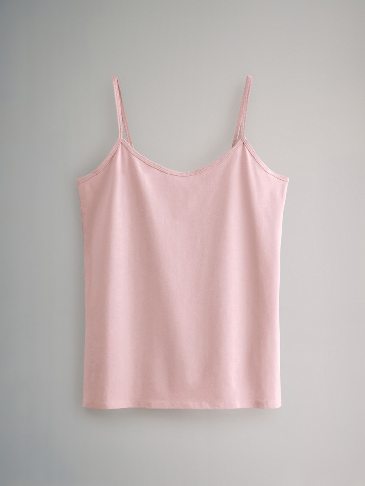 Buy The Set 5 Pack Thin Strap Vest Tops White/Neutral/ Brown/Chocolate ...