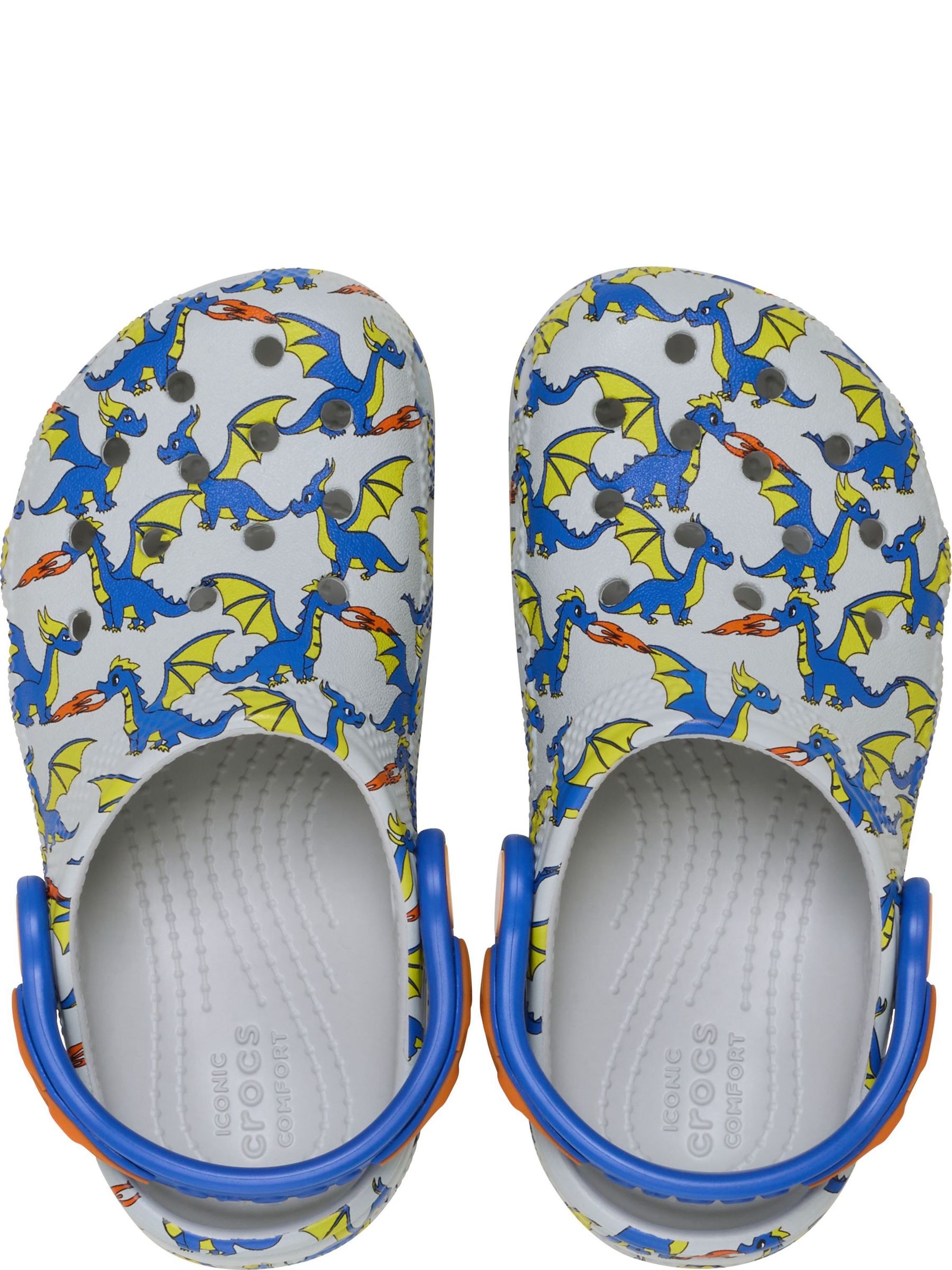 Buy Crocs Grey Classic Dragon Graphic Clogs from Next Italy