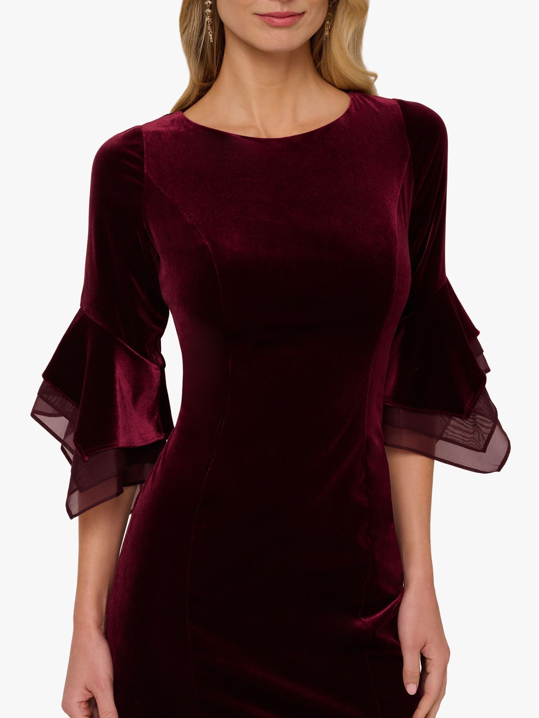 Buy Adrianna Papell Red Velvet Bell Sleeve Short Dress from Next