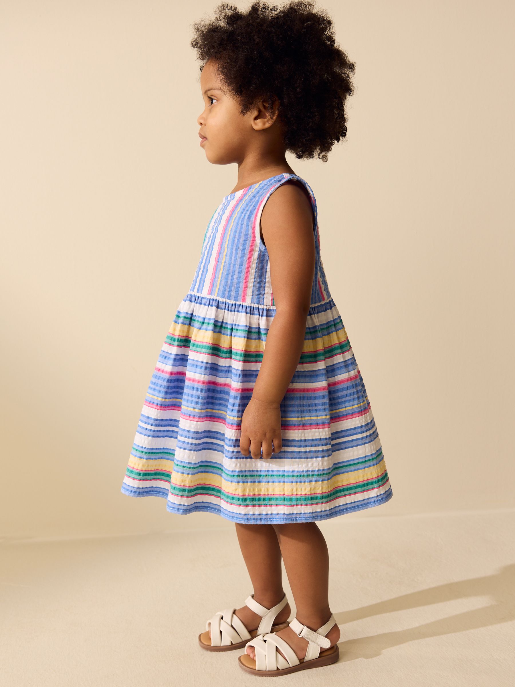 Buy Multi Stripe Sleeveless Cotton Dress (3mths-8yrs) from Next USA