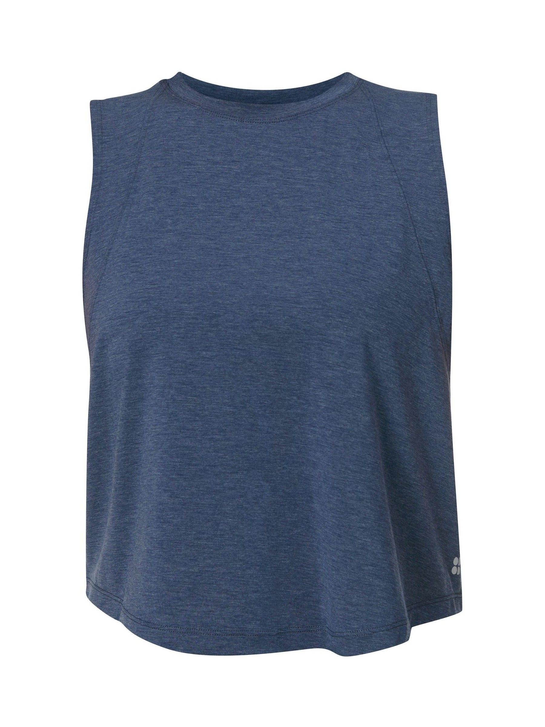 Buy Sweaty Betty Blue Soft Flow Studio Twist Back Tank Top from the ...