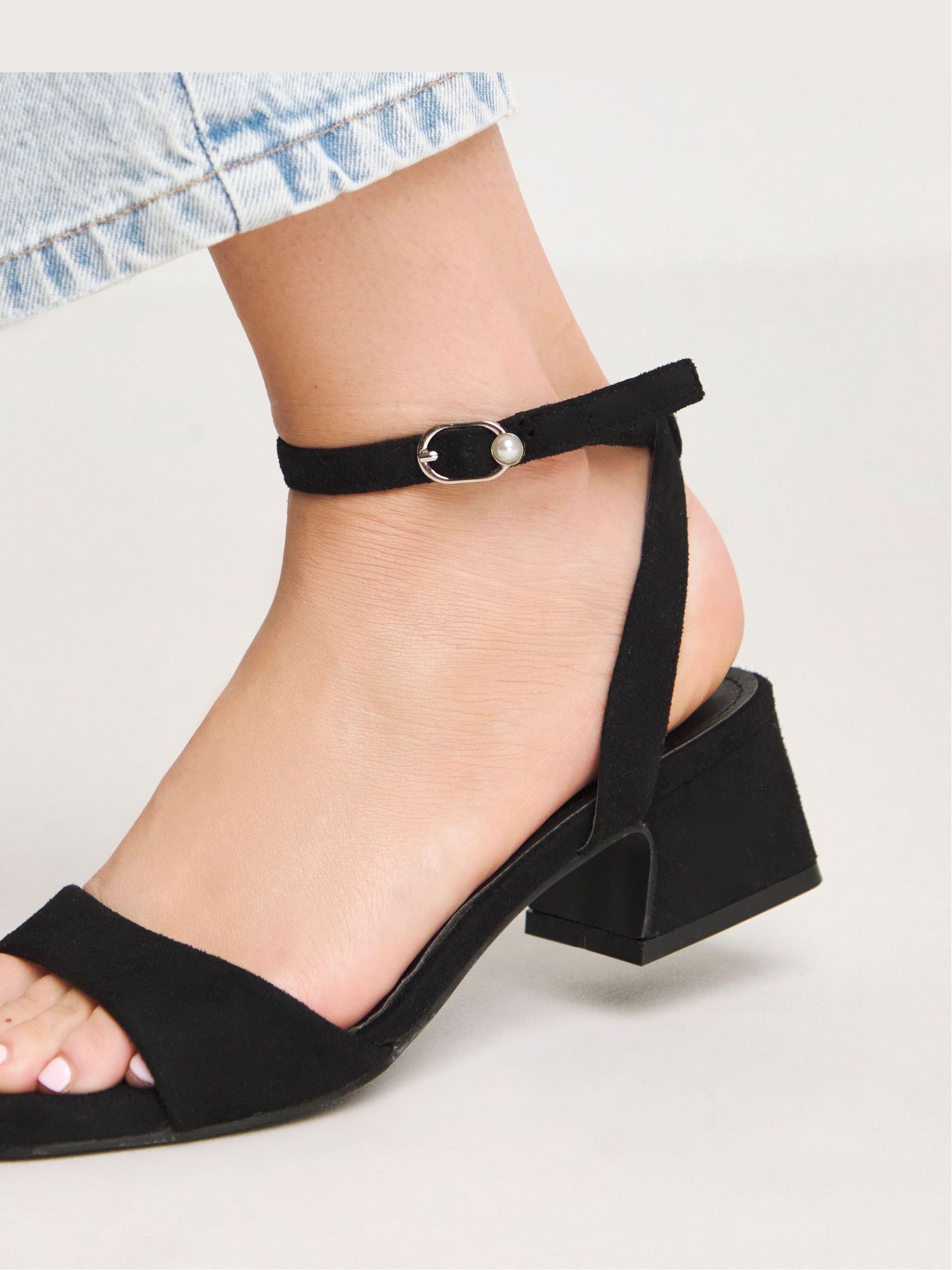 Buy Simply Be Black Barely There On Low Block Heel from the Next UK ...