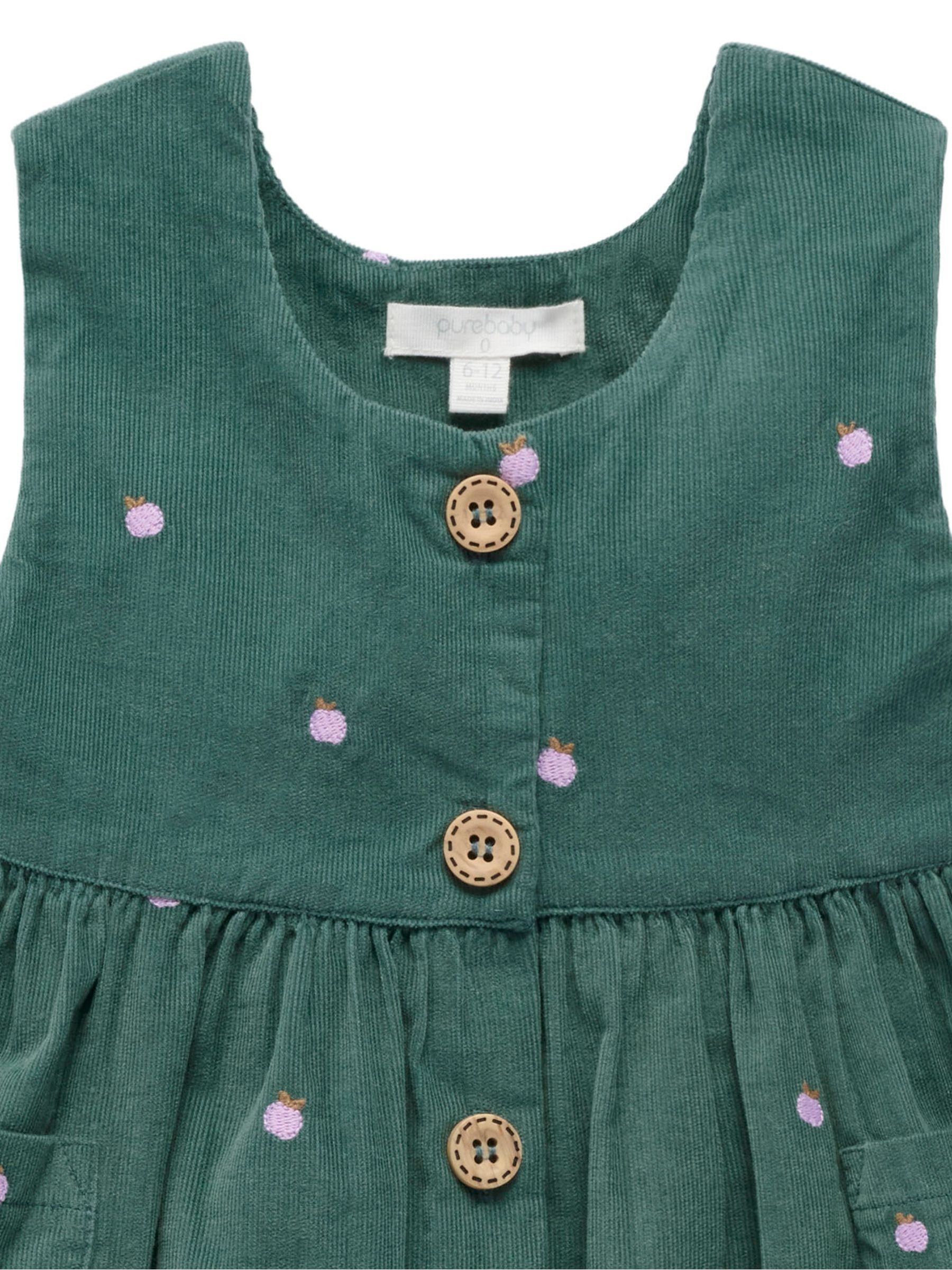 Buy Purebaby Green Embroidered Corduroy Pinnie Dress from Next Thailand