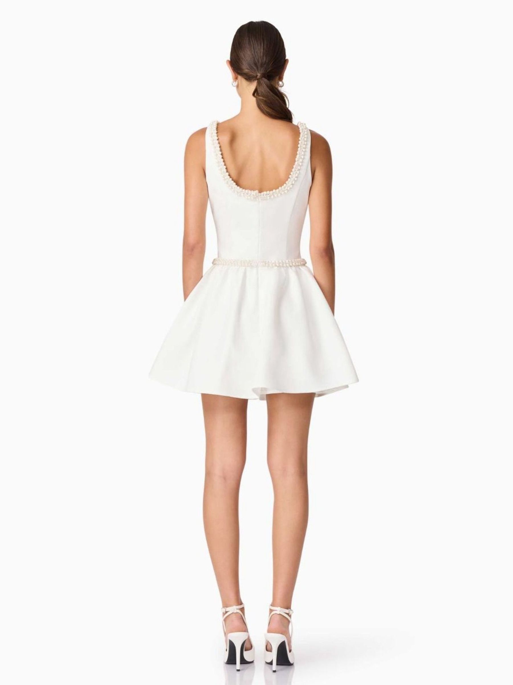 Buy Elliatt White Rafaela A-Line Peal Trim Mini Dress from Next USA