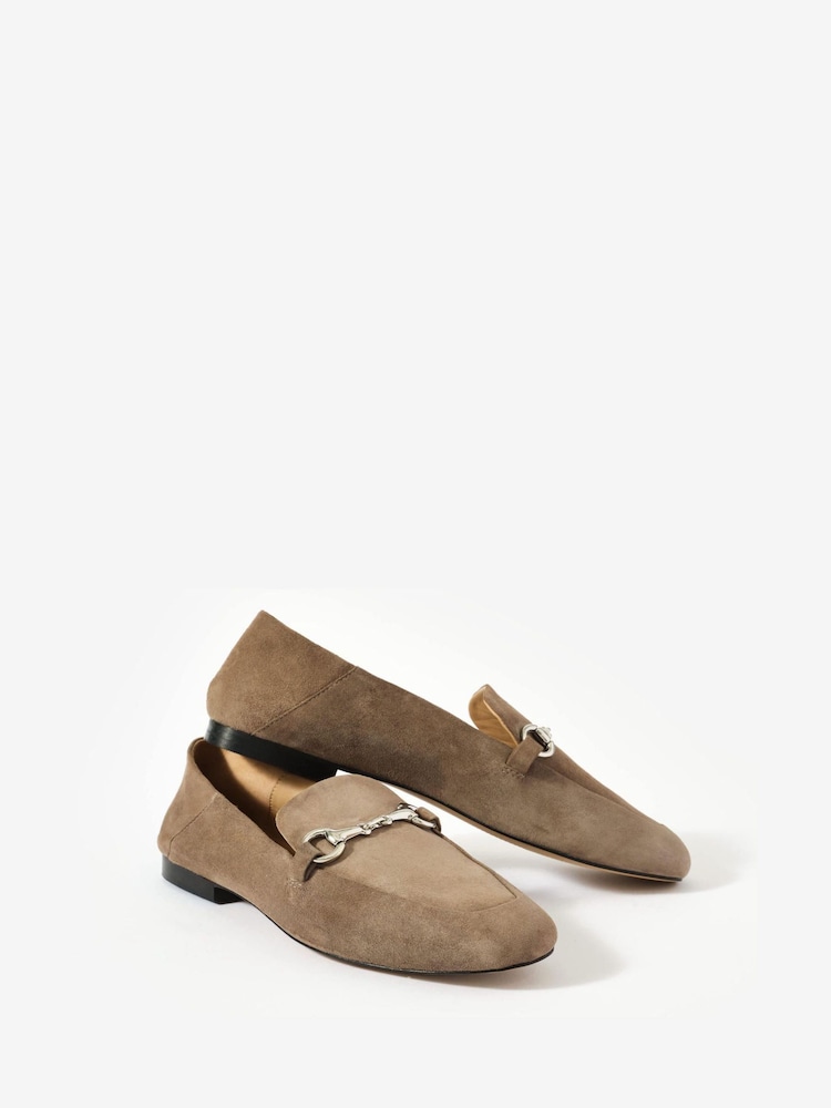 Buy Mint Velvet Natural Camille Suede Loafers from Next Belgium