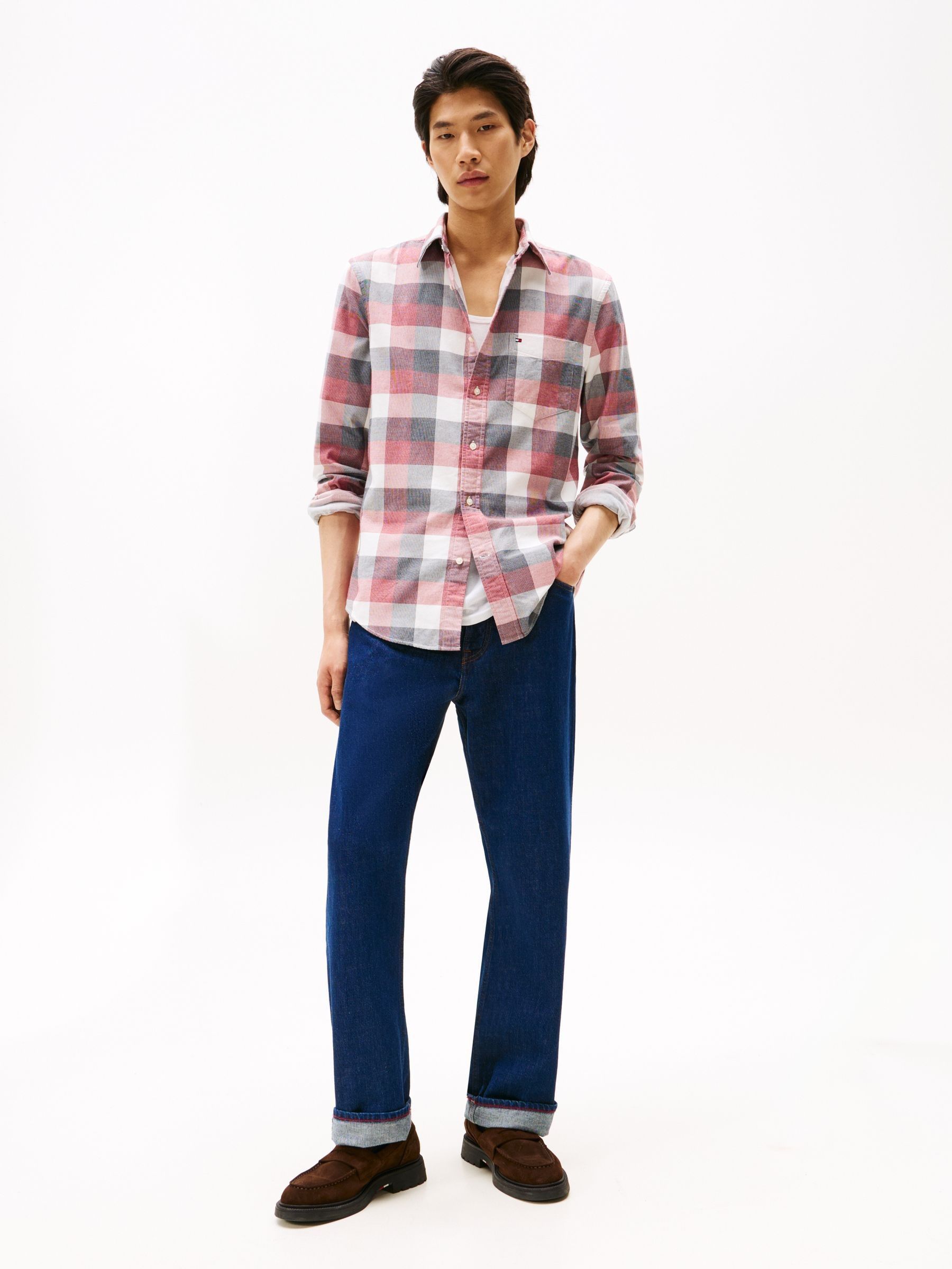 Buy Tommy Hilfiger Red Regular Fit Corduroy Check Shirt from Next Czech ...