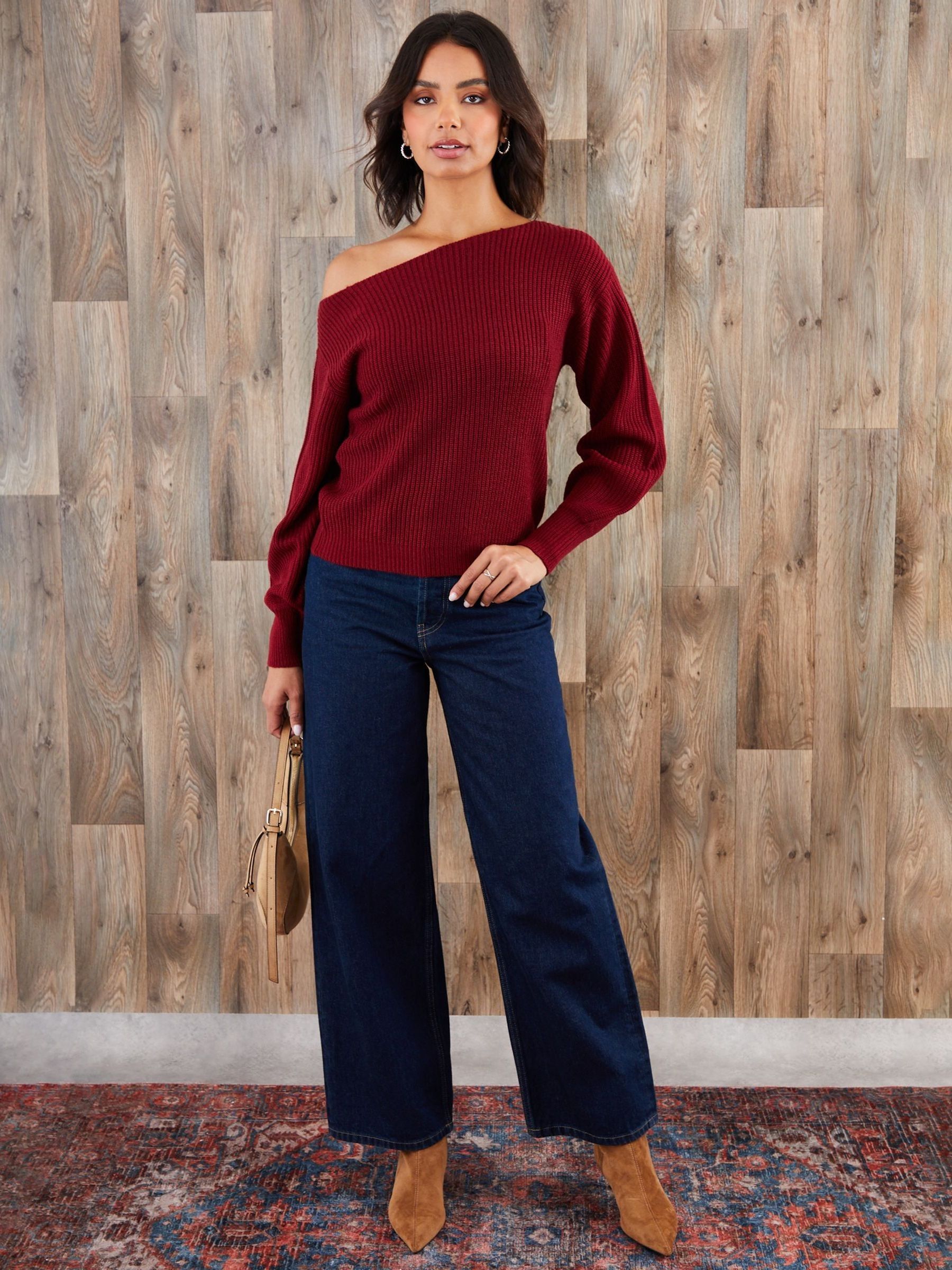 Buy Threadbare Red Slash Neck Chunky Knit Jumper from the Next UK ...