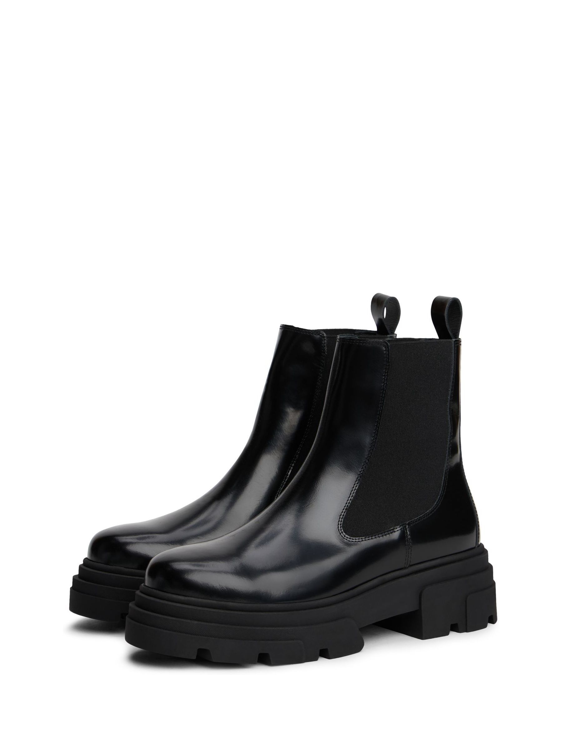 Buy Tommy Hilfiger Black Shiny Leather Cleat Chelsea Boots from Next ...