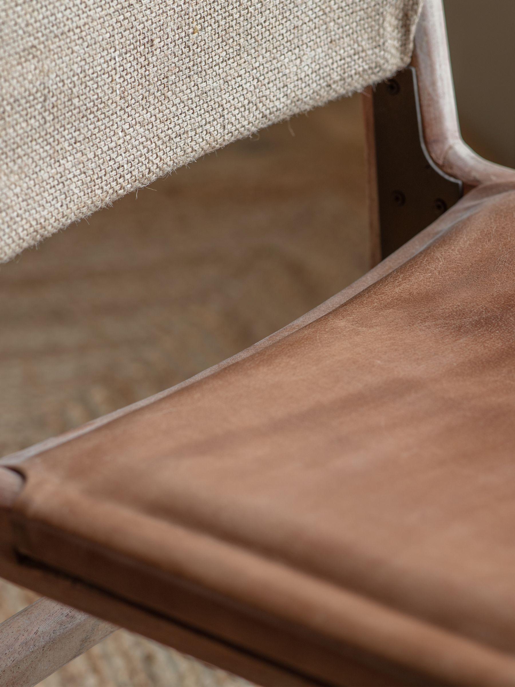 Buy Nkuku Tan Nayan Leather & Jute Dining Chair from the Next UK online ...