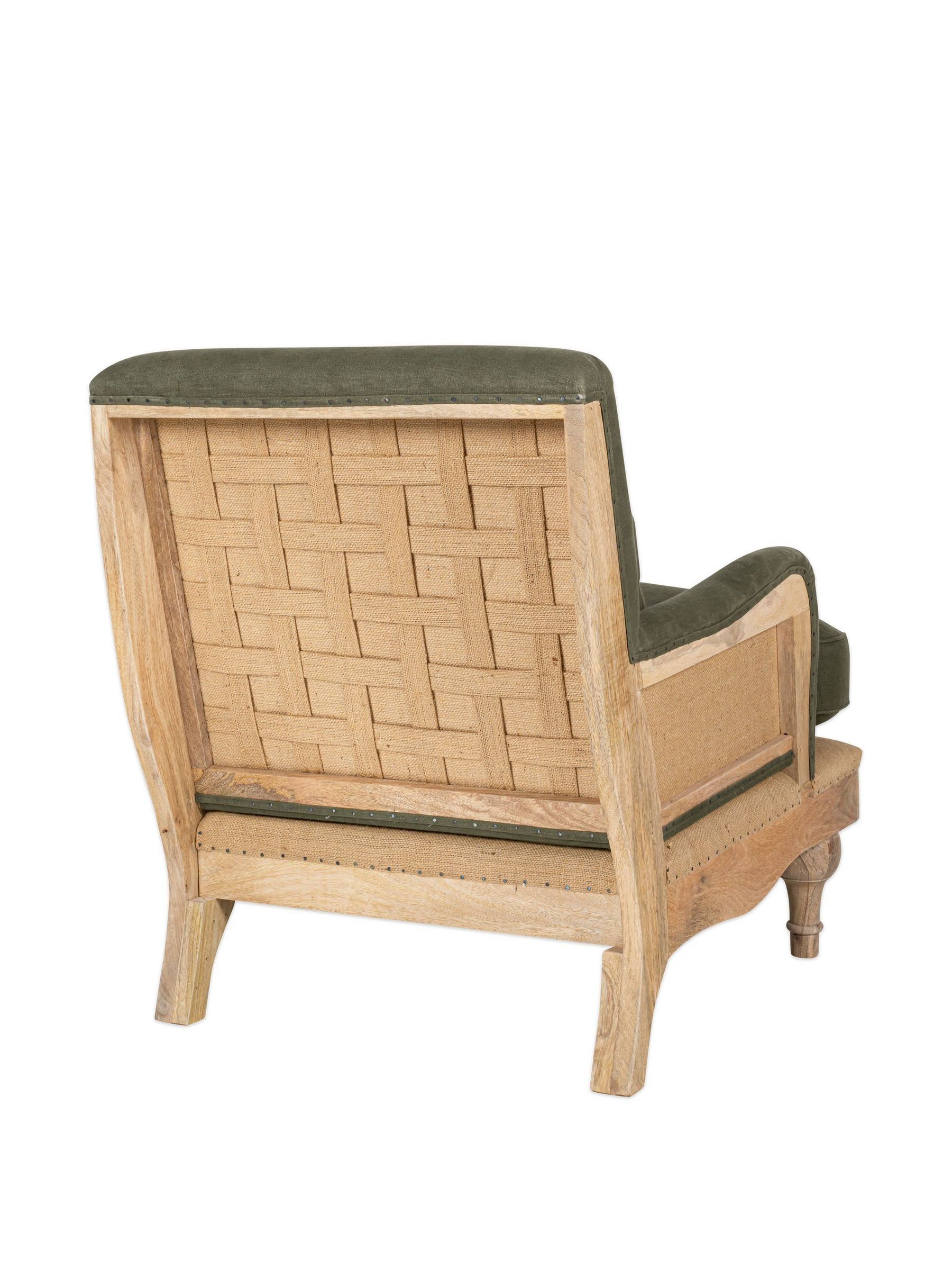 Buy Nkuku Green Abe Deconstructed Linen Armchair from the Next UK ...
