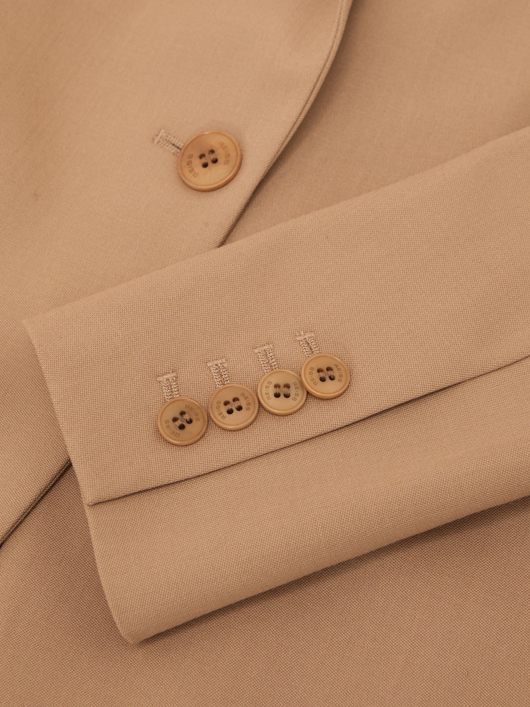 Buy Reiss Camel Jade Wool-Blend Single-Breasted Suit Blazer from the ...