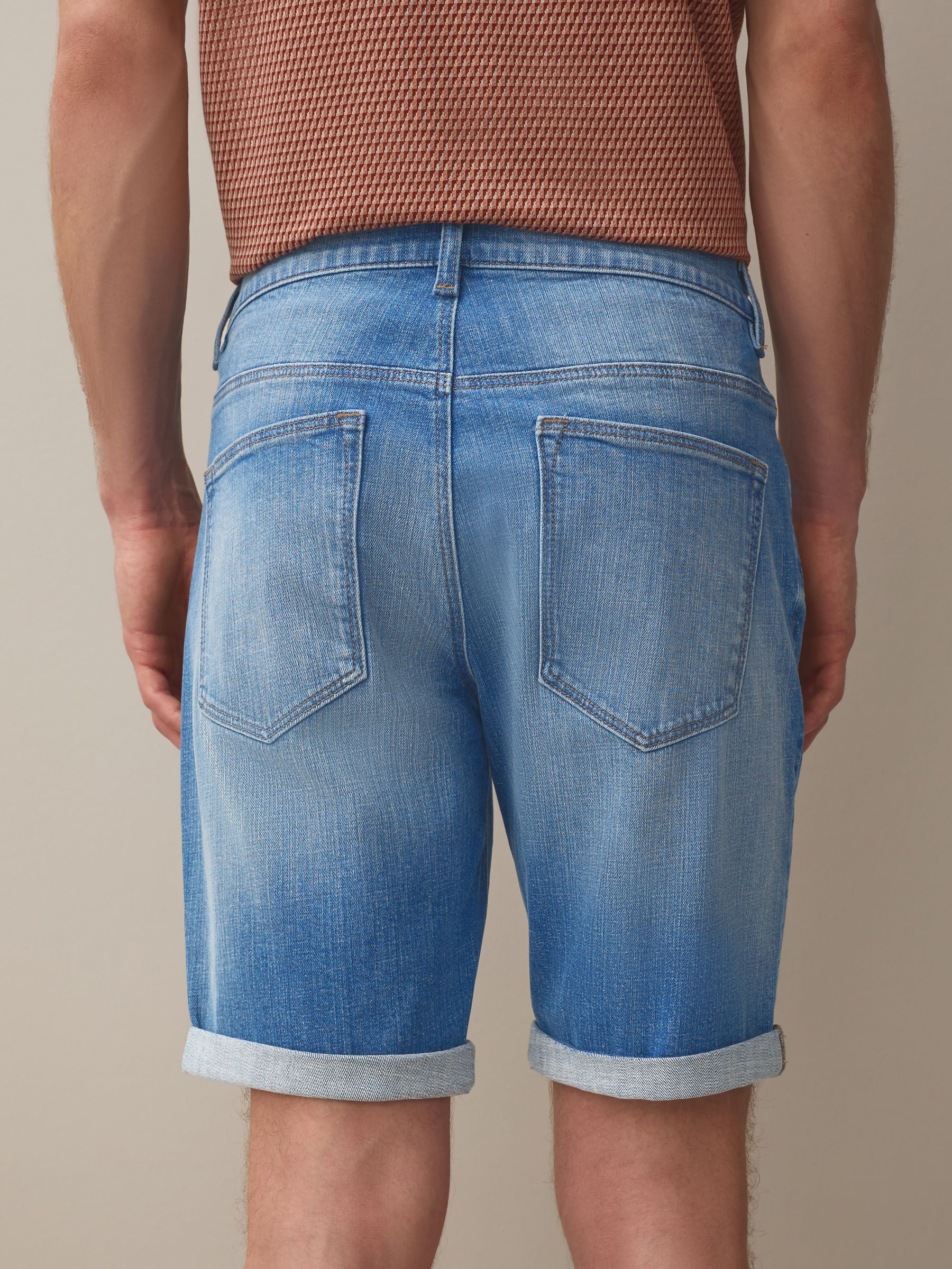 Buy Bright Blue Skinny Fit Stretch Denim Shorts from the Next UK online ...