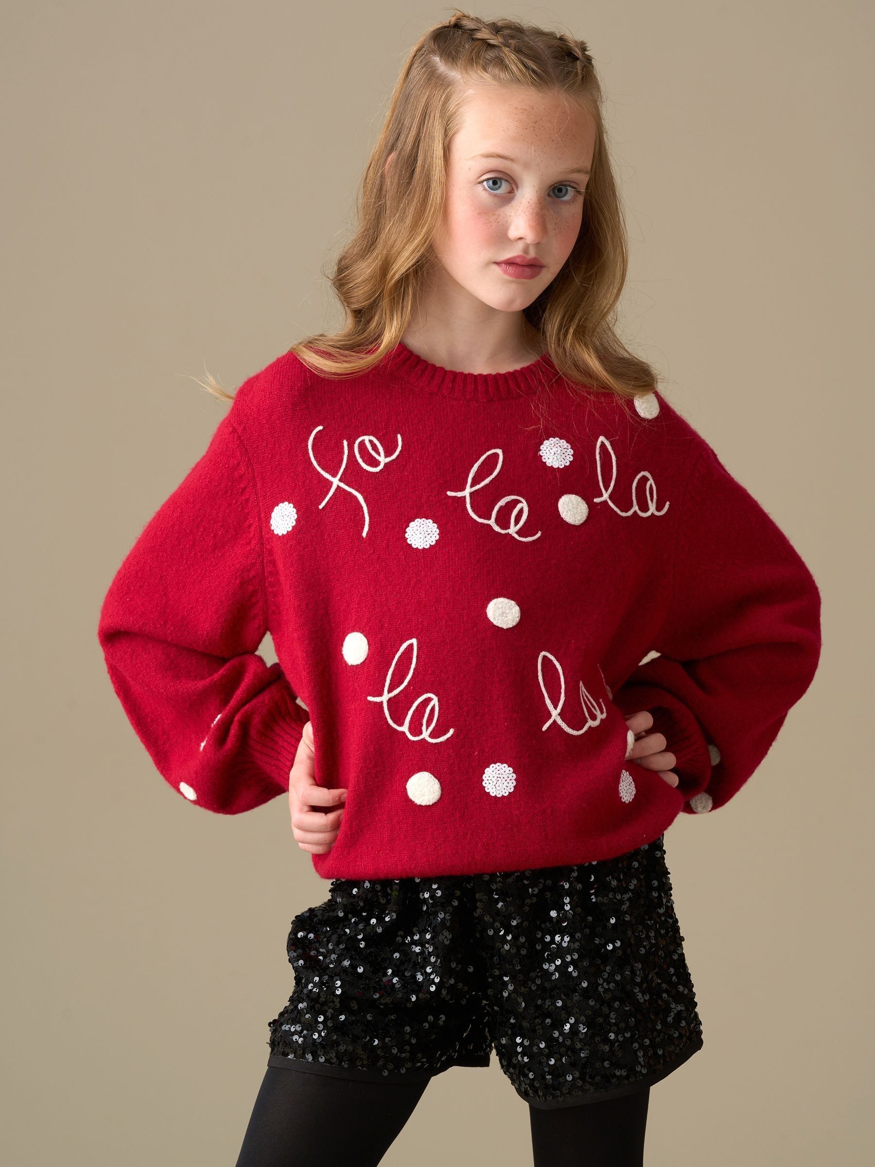 Buy Angel & Rocket Red Holly Fa La La La Jumper from the Next UK online ...