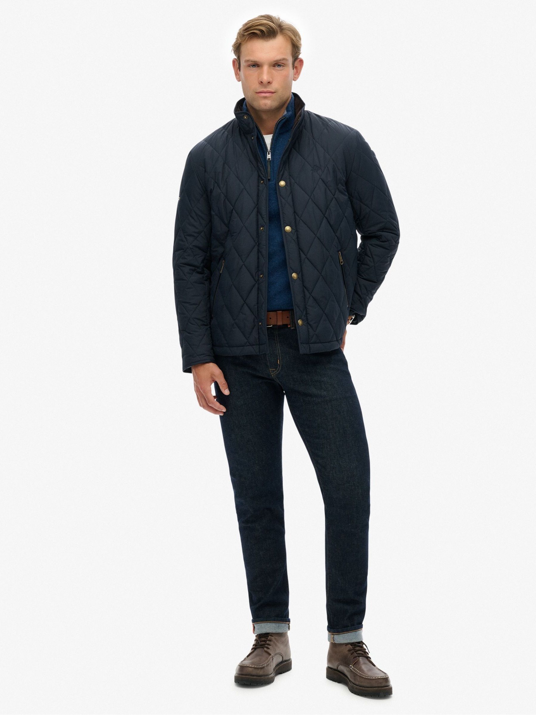Buy Superdry Blue Quilted Estate Country Jacket from the Next UK online ...
