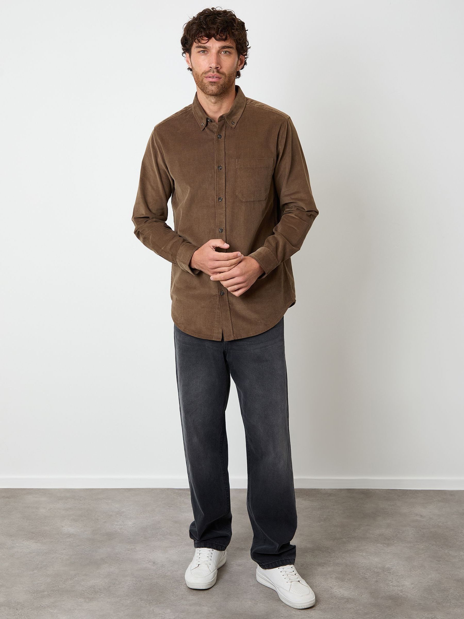Buy Threadbare Brown Corduroy Shirt from Next United Arab Emirates