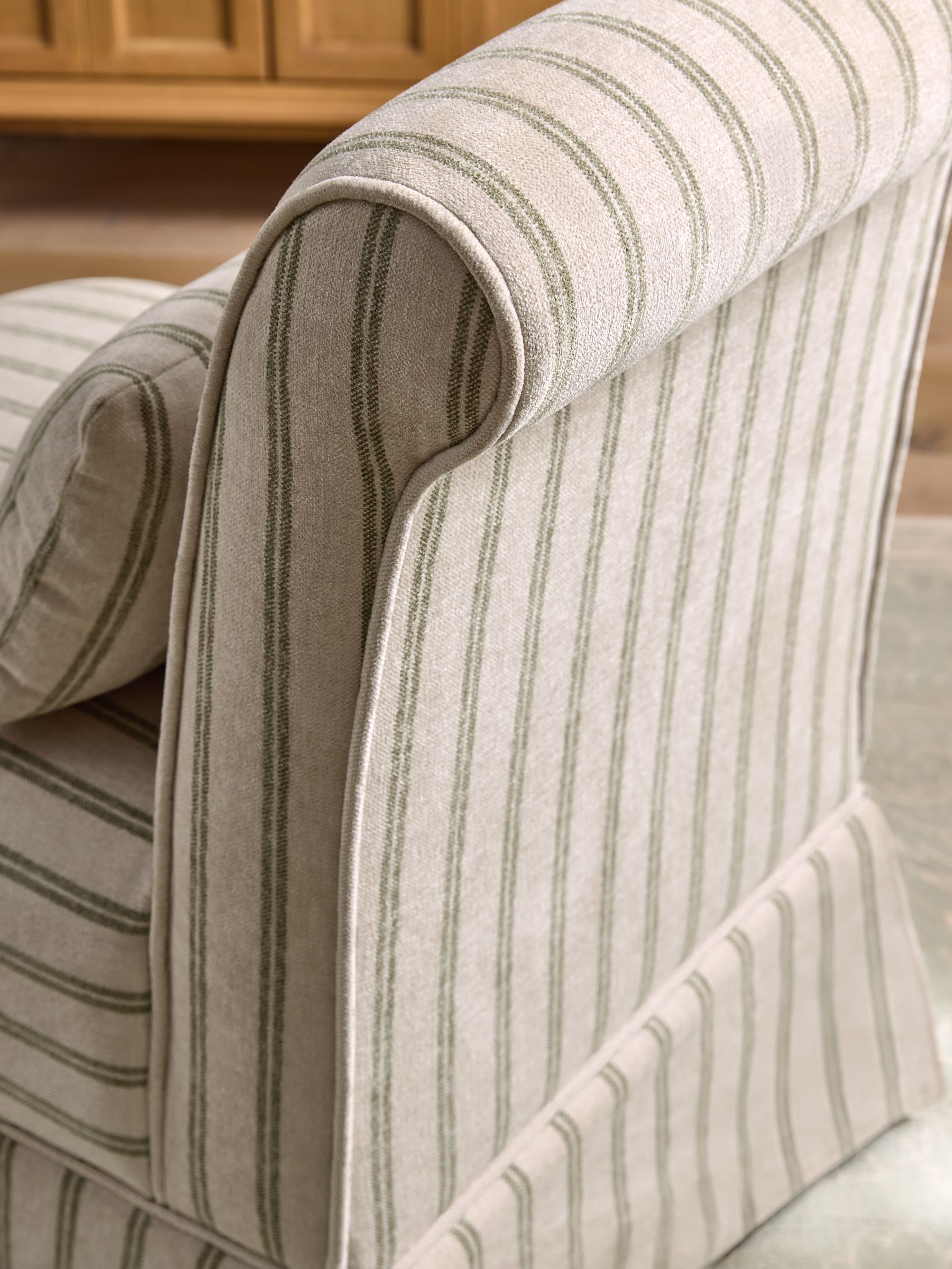 Buy Laura Ashley Alston Stripe Hedgerow Green Brancaster Accent Chair ...