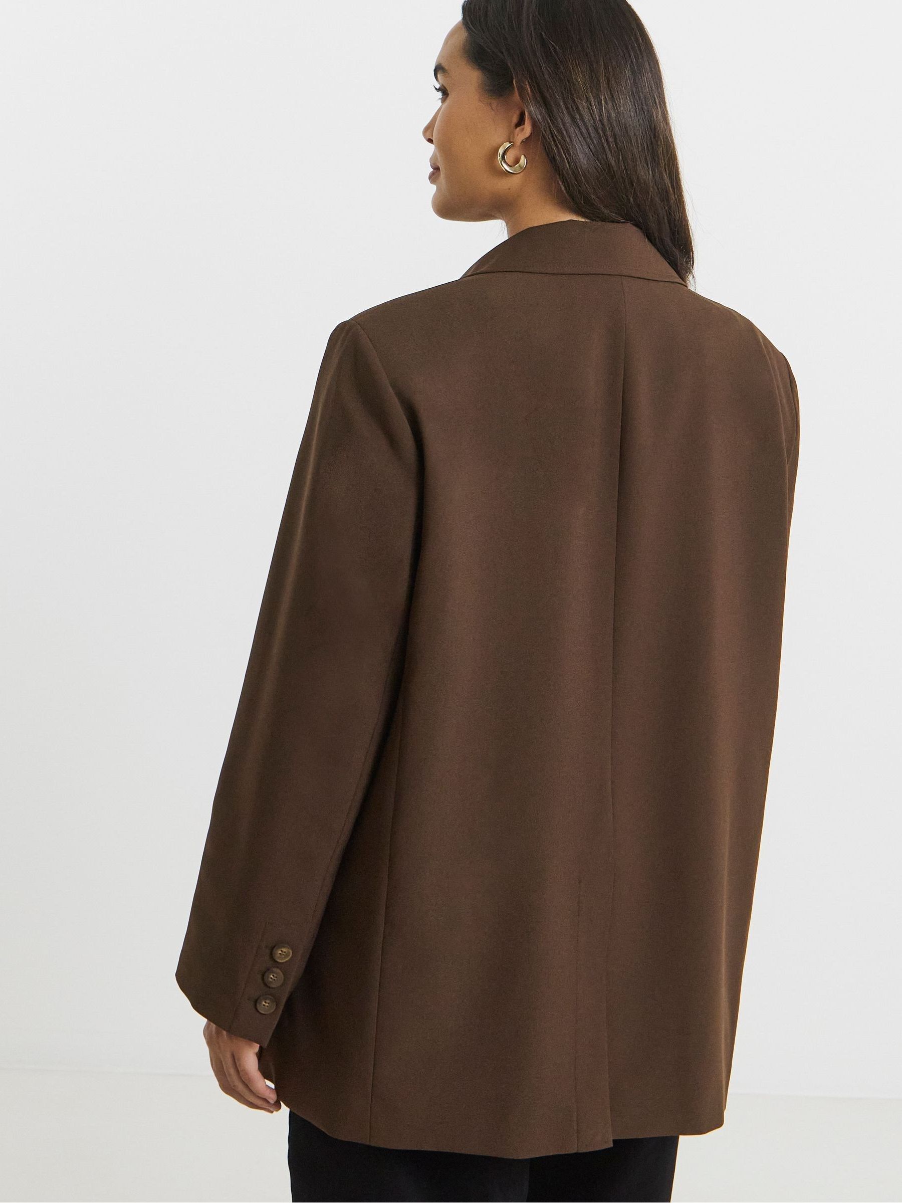 Buy Simply Be Brown Oversized Single Breasted Blazer from the Next UK ...