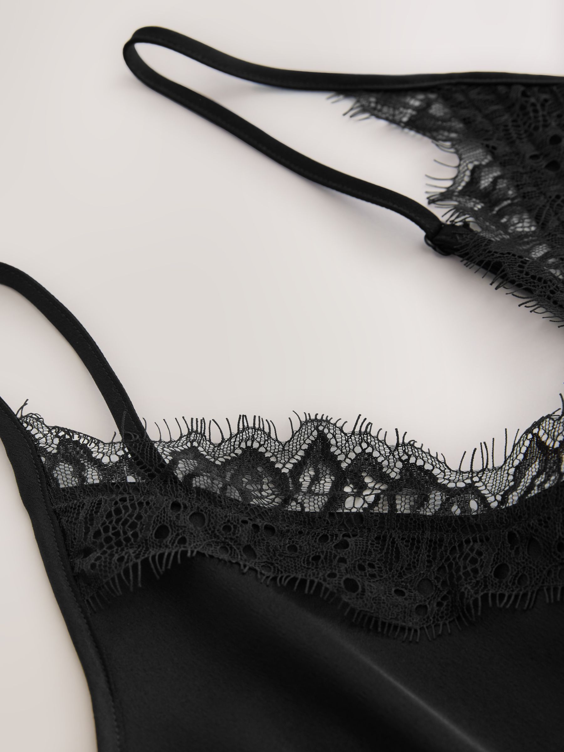 Buy Black Satin Lace Cami Top from Next Malta