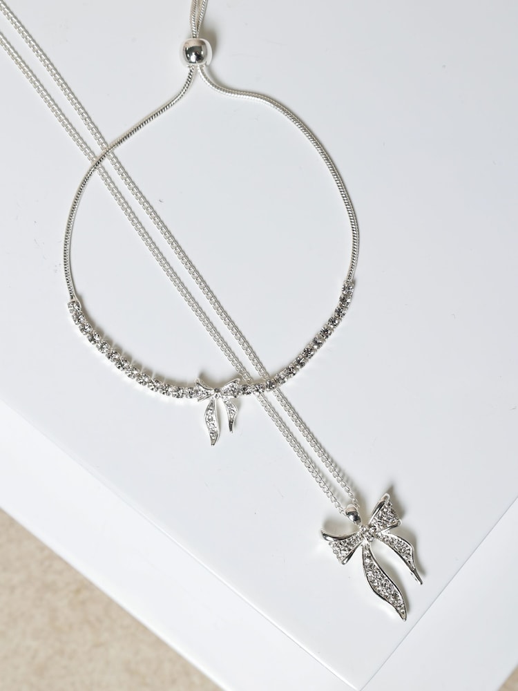 Buy Jon Richard Silver Pave Bow Trio Set Gift Box from Next France