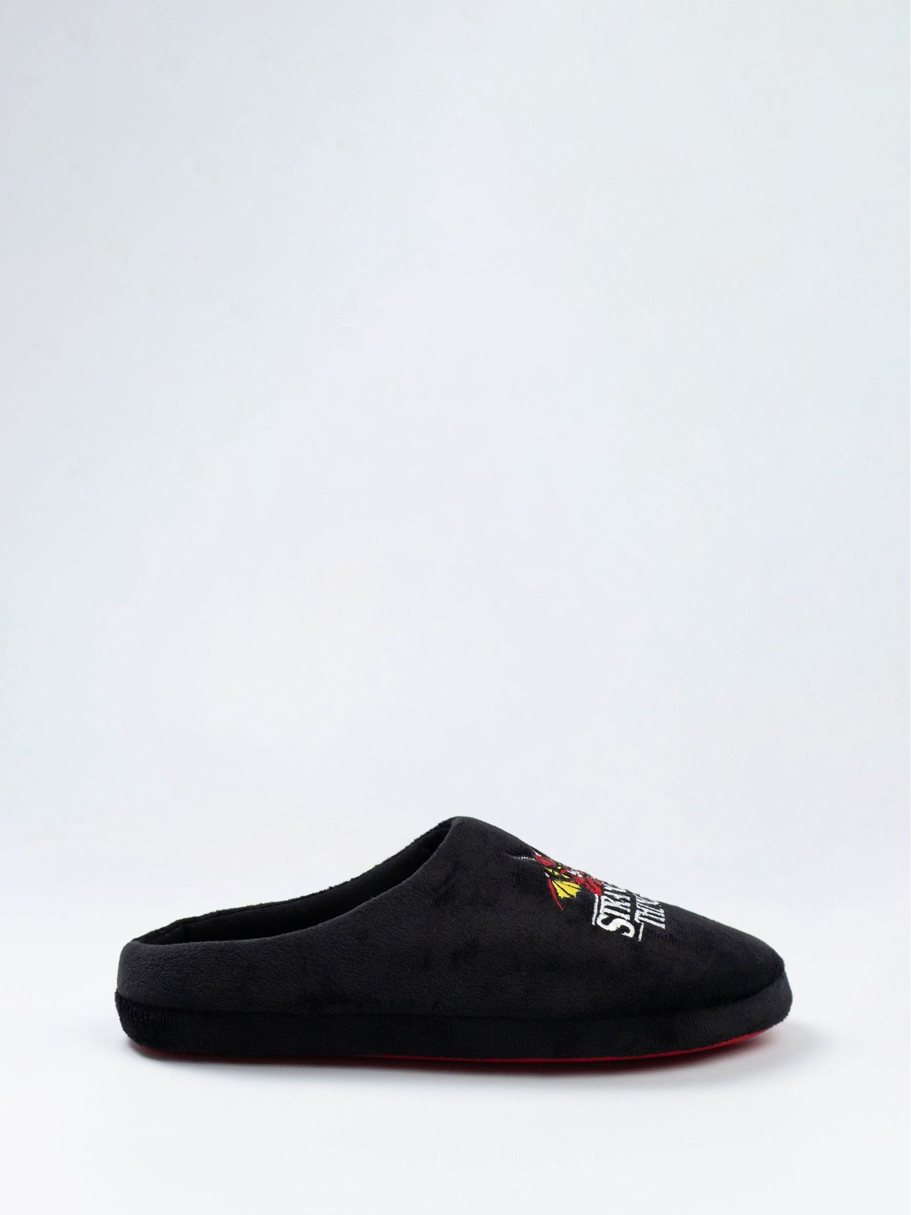 Buy Vanilla Underground Black Stranger Things Mule Slippers from the ...