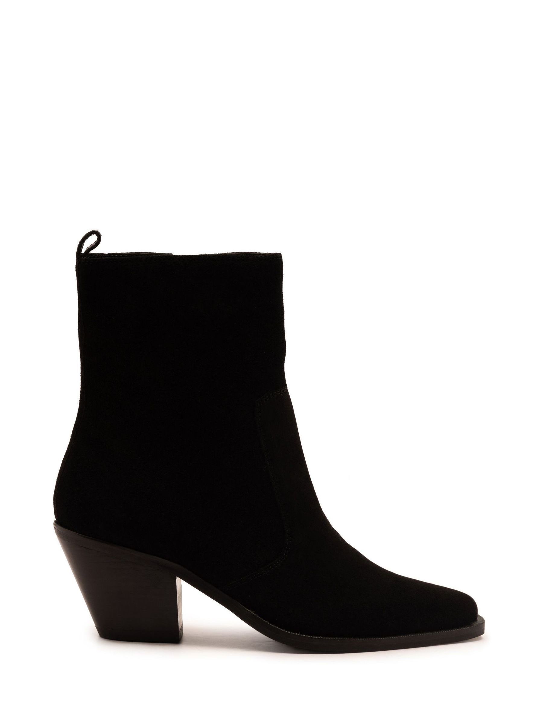 Buy Black Light - Off The Hook Bridge Leather Block Heel Ankle Boots ...