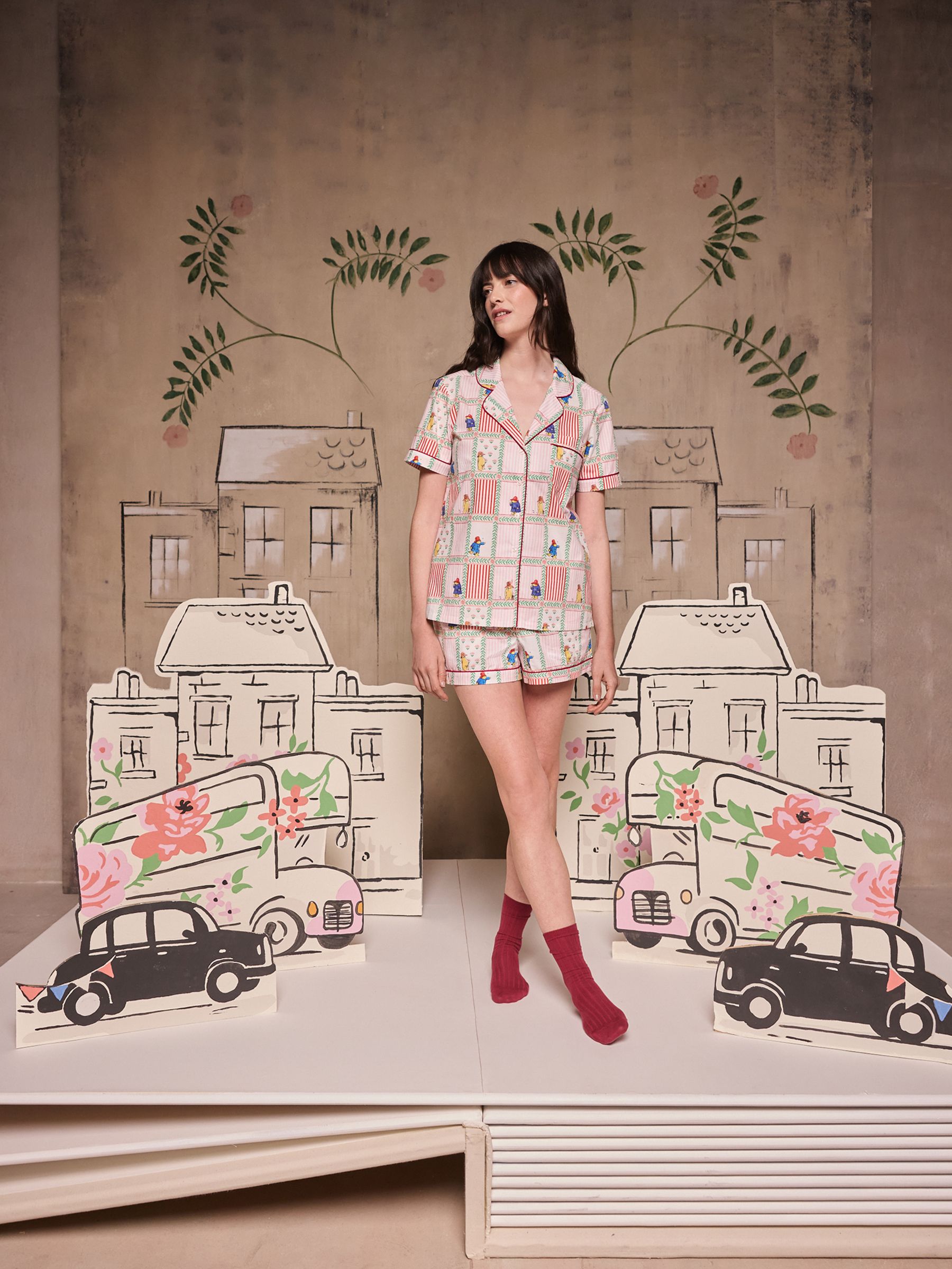 Buy Cath Kidston Pink Paddington Patchwork Cotton Short Sleeve Pyjamas ...