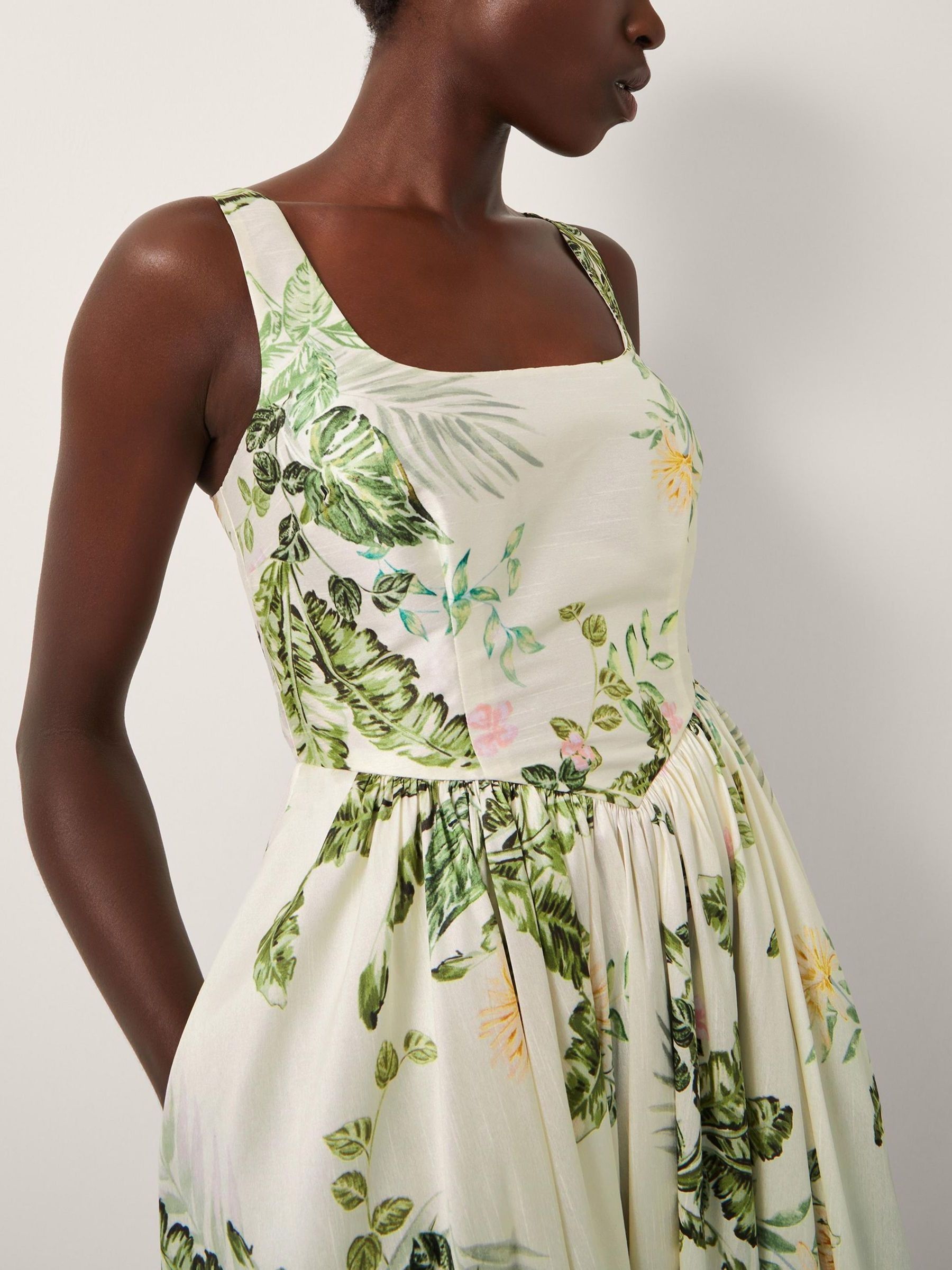 Buy Monsoon Cream Sicily Fit and Flare Midi Dress from Next Israel