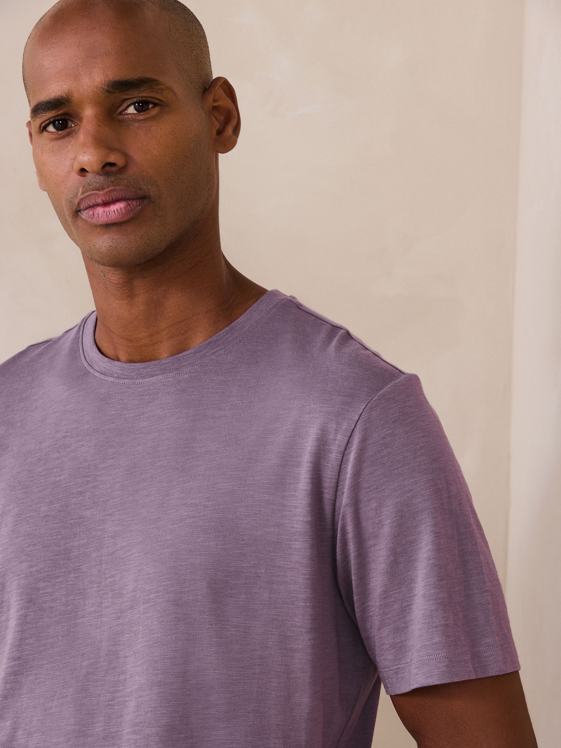 Buy Purple Lightweight Slub Modal T-Shirt from the Next UK online shop