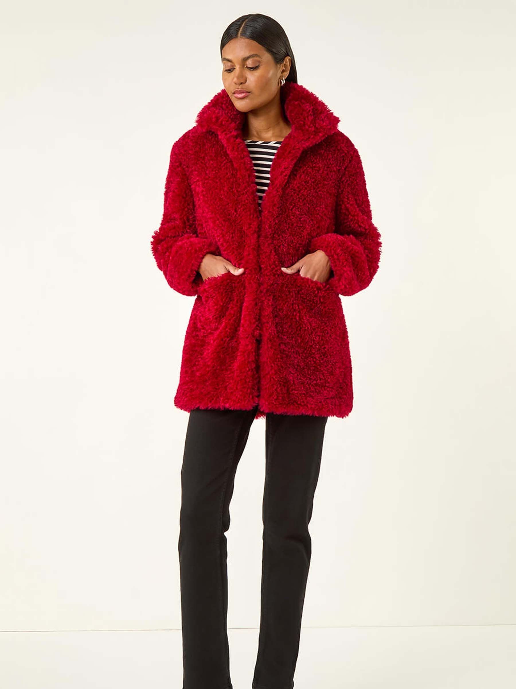 Buy Roman Red Curly Soft Borg Coat from the Next UK online shop