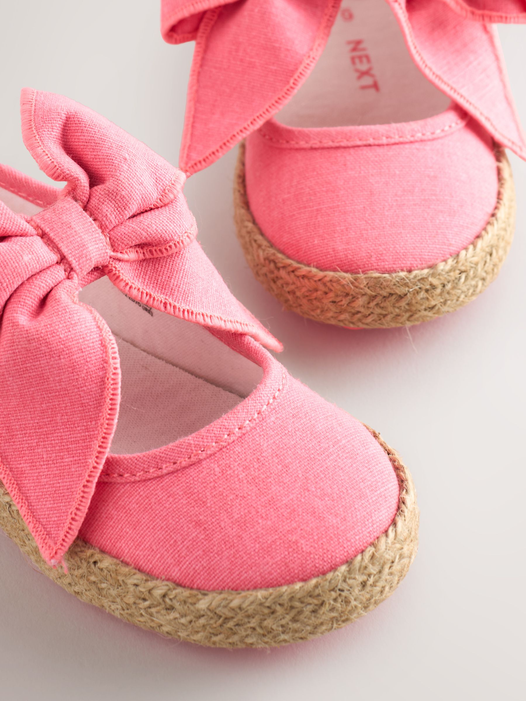 Buy Fluoro Pink Bow Espadrille Shoes from the Next UK online shop