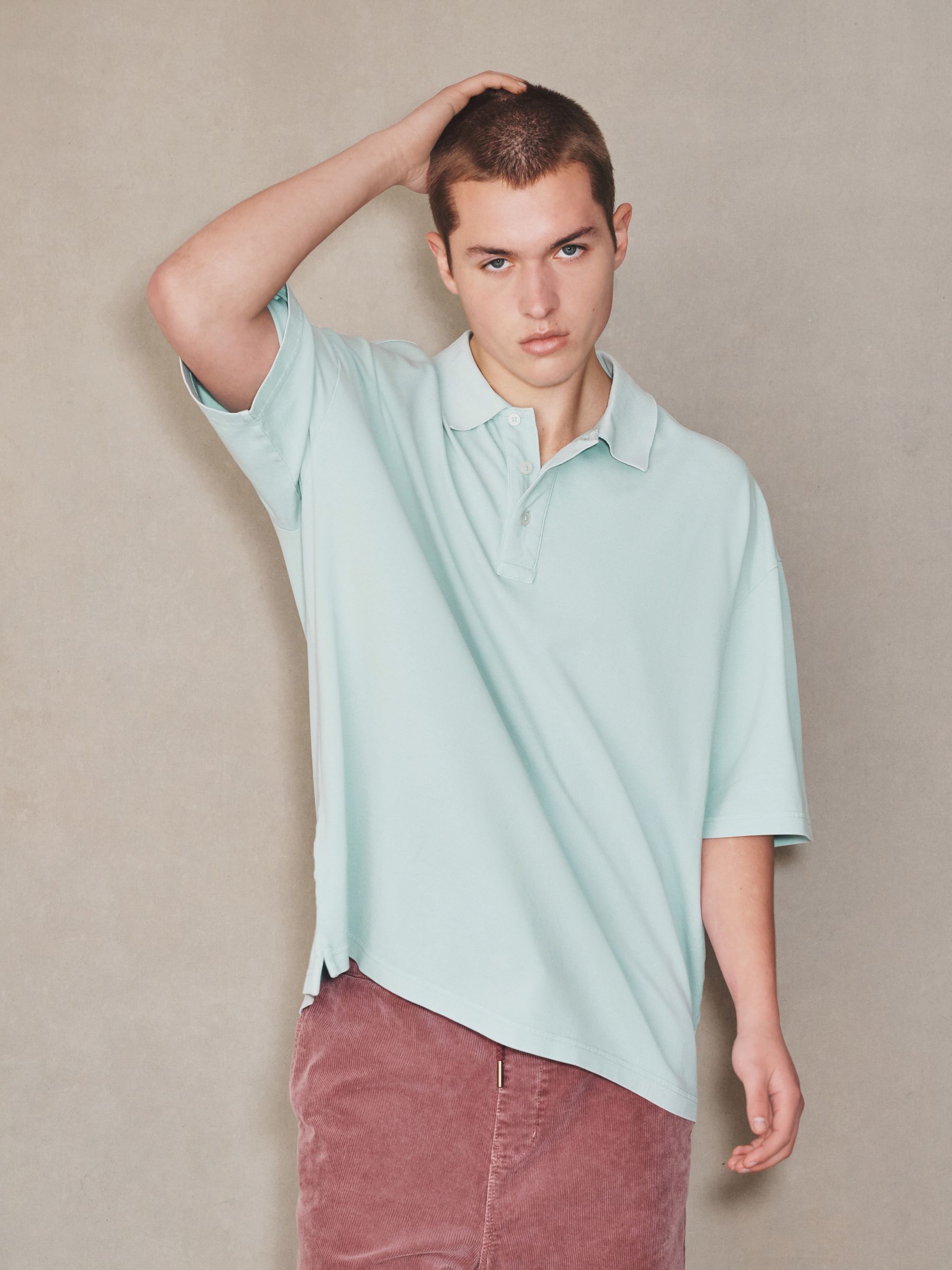 Buy Blue Edit Washed Polo Shirt from the Next UK online shop