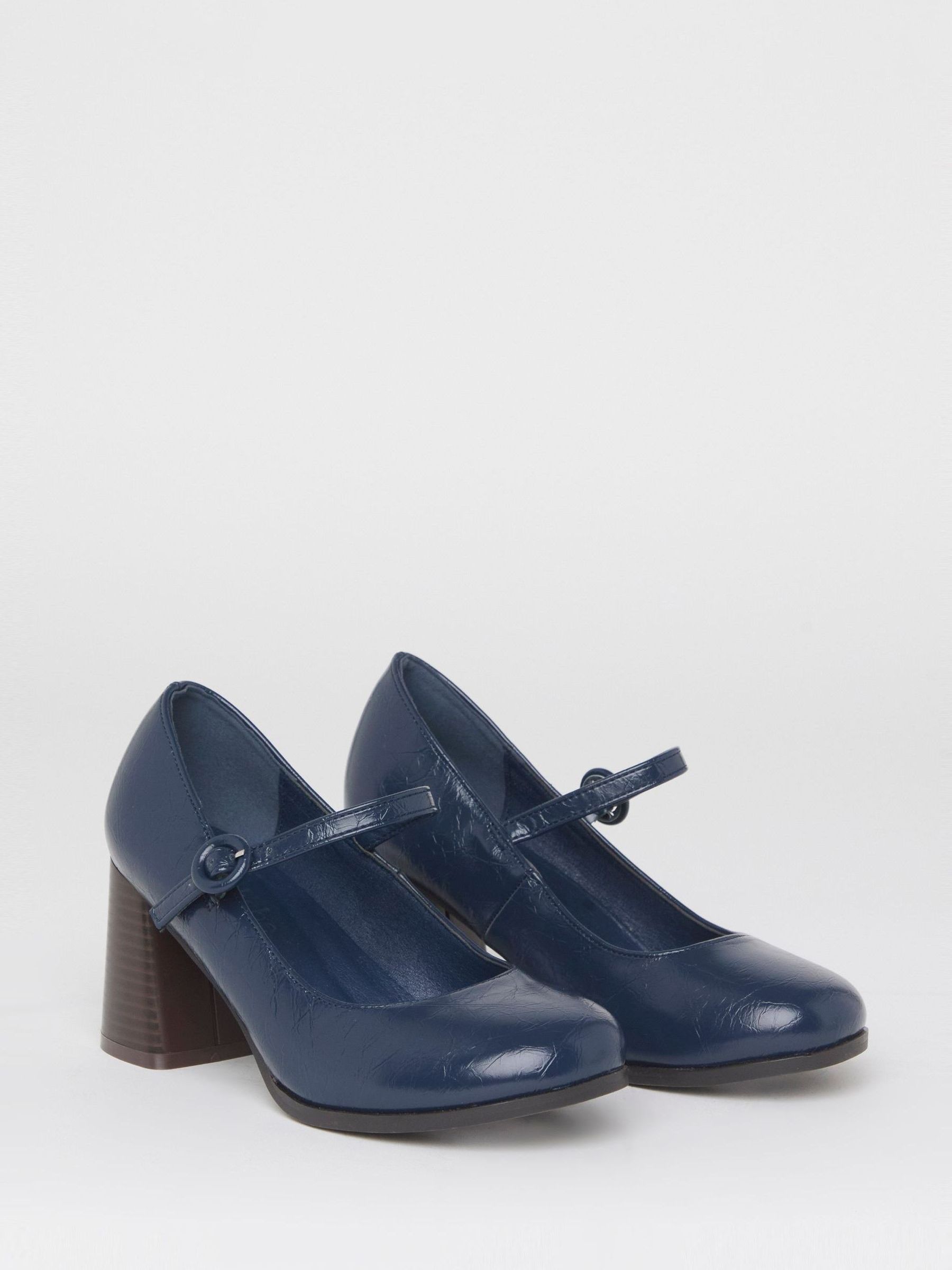Buy Simply Be Blue Mary Jane Vintage Platform Court Shoe from Next ...