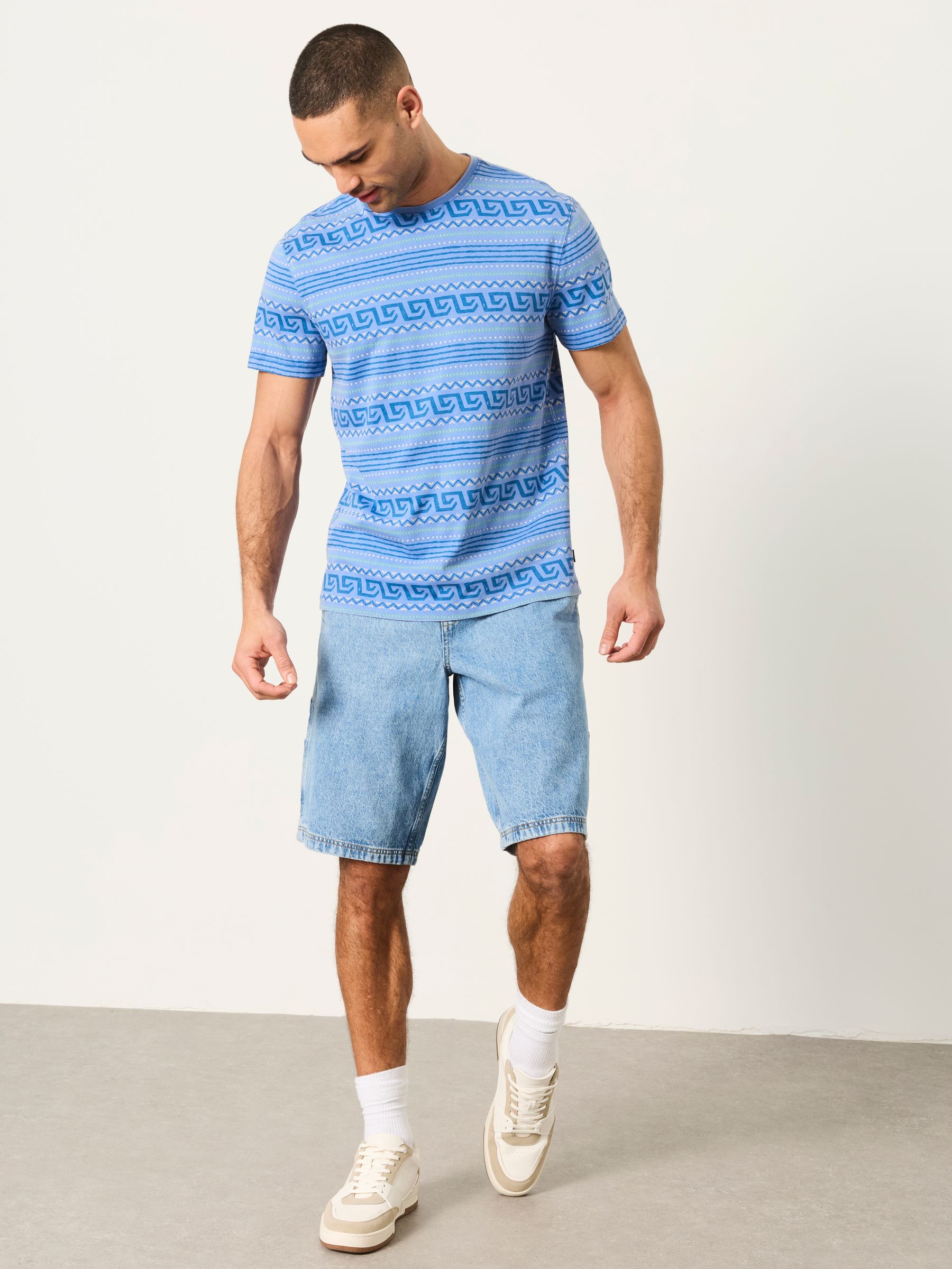 Buy FatFace Blue Graphic Stripe Tshirt from the Next UK online shop