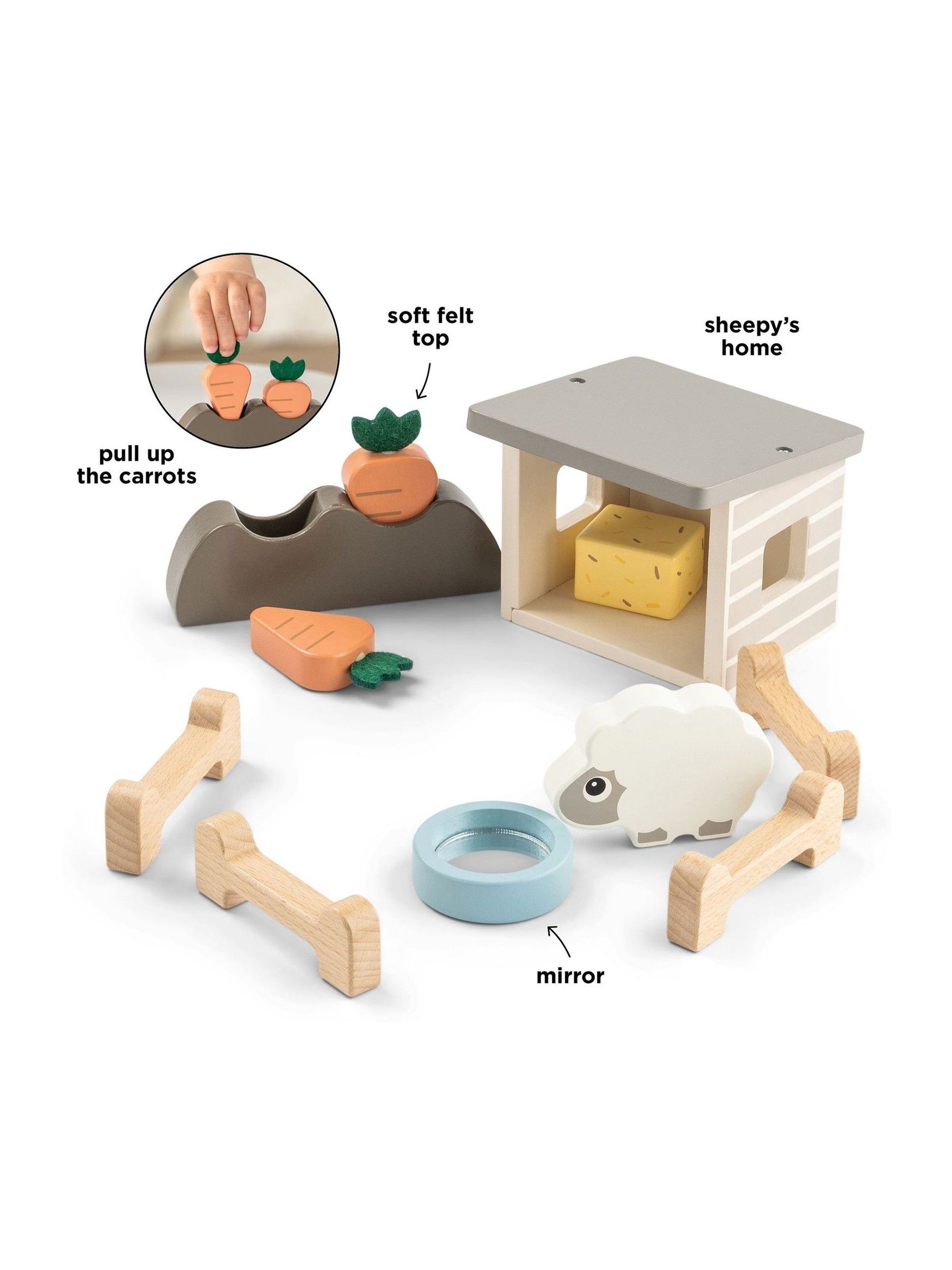 Buy Done by Deer Tiny Farm Wooden Sheepy Play Set from the Next UK ...