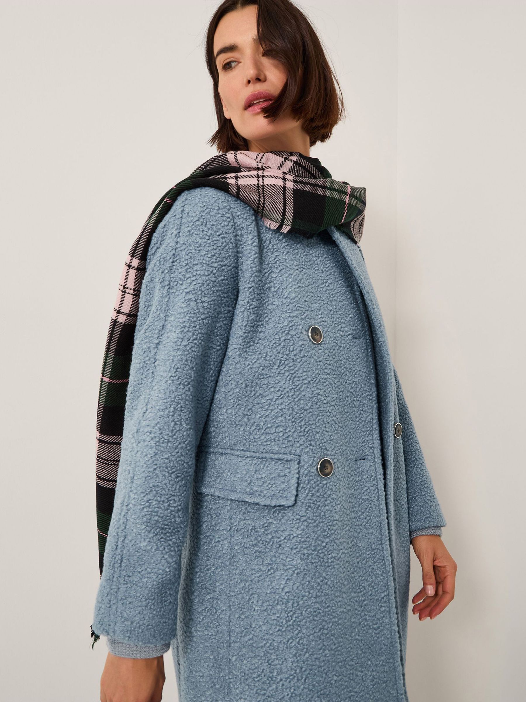 Buy Monsoon Blue Lily Double Breasted Boucle Coat from the Next UK ...