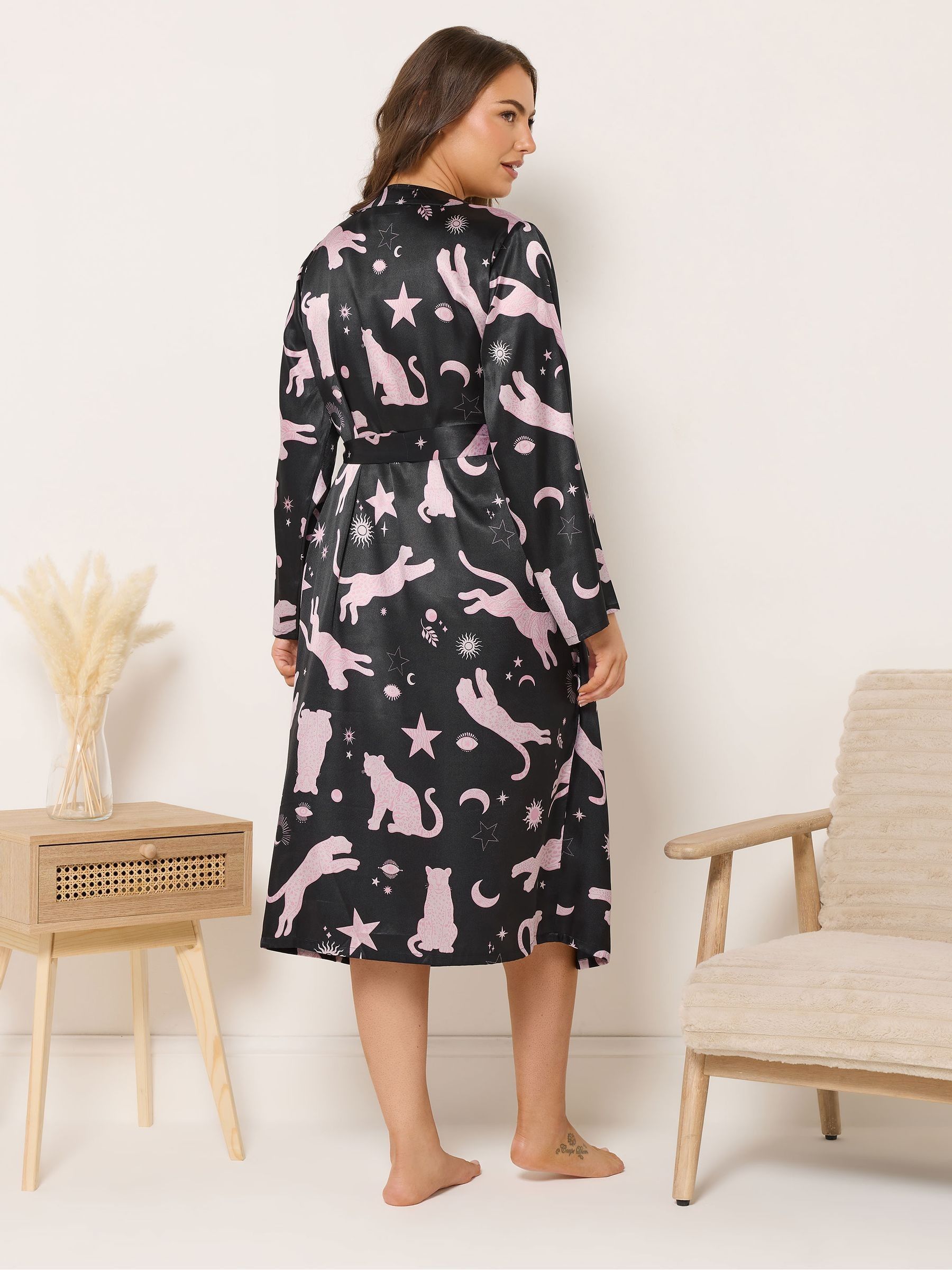 Buy Yours Curve Blue Satin Robe from Next Belgium