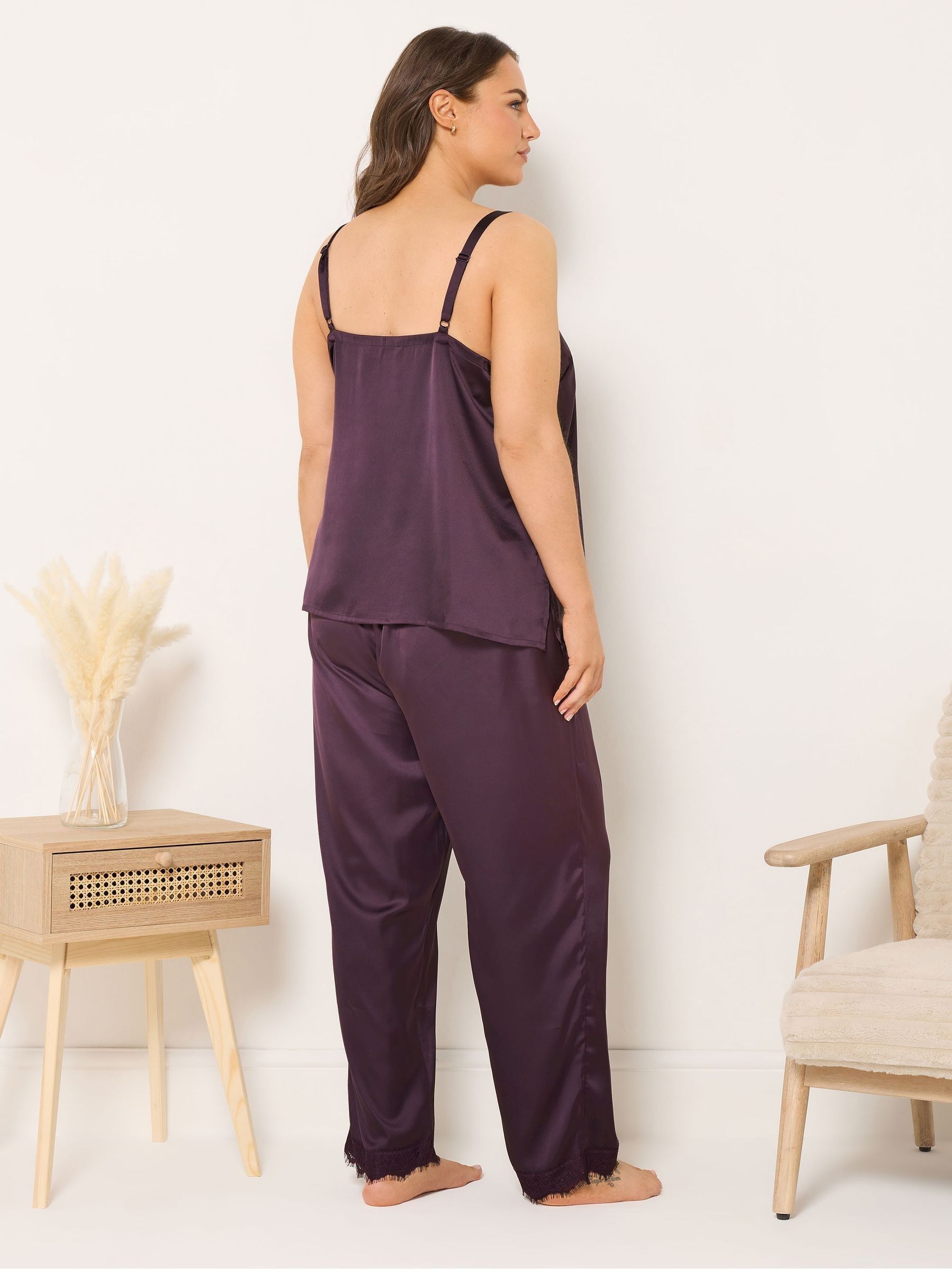 Buy Red - Yours Curve Satin Lace Cami Pyjamas Set from Next Germany