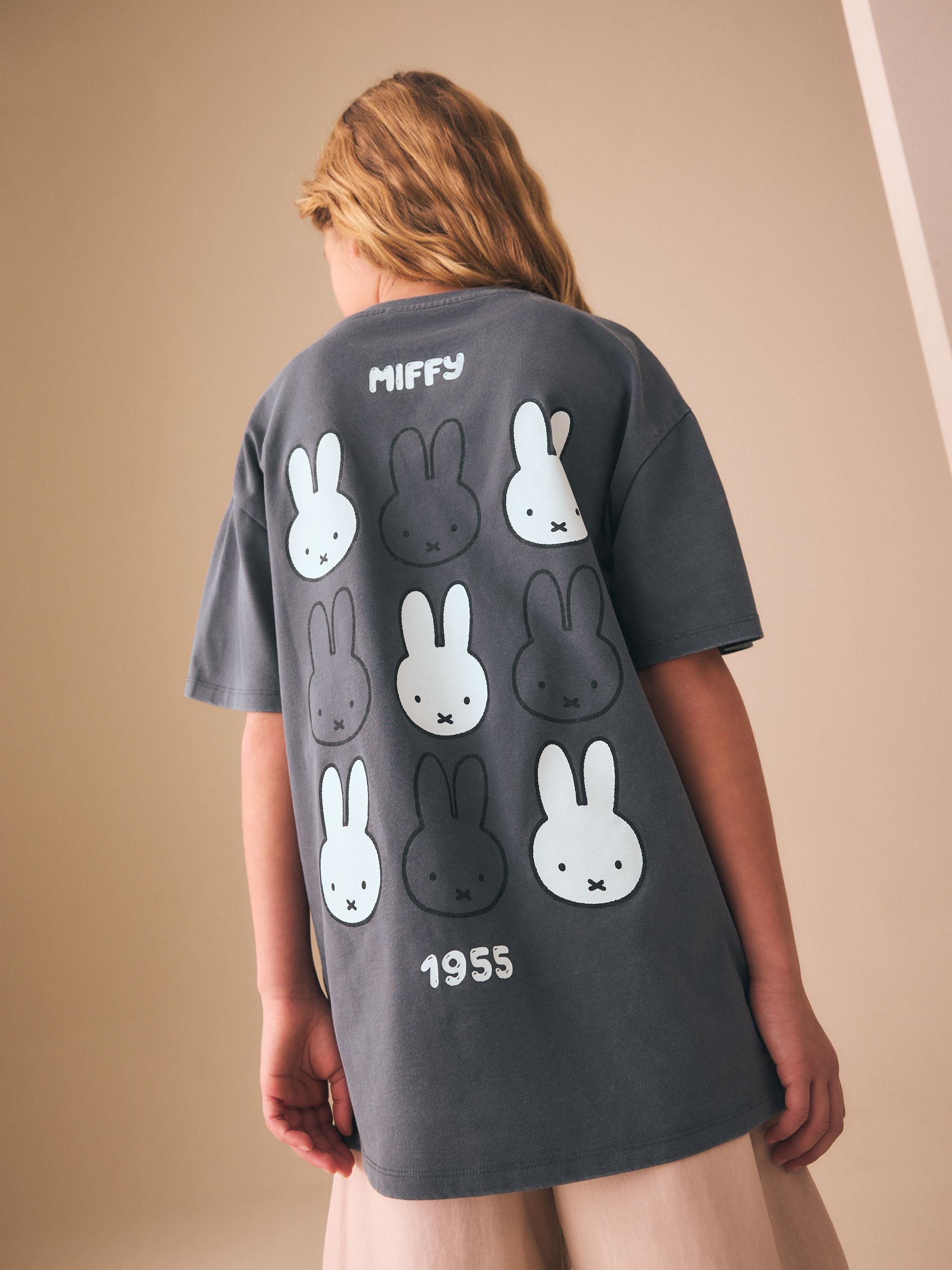 Buy Charcoal Miffy Oversized Graphic T-Shirt (3-16yrs) from the Next UK ...