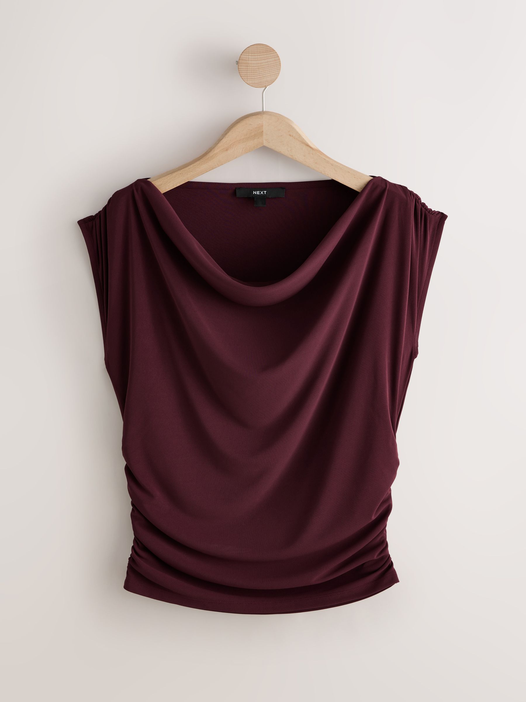 Buy Burgundy Red Sleeveless Drape Top from the Next UK online shop