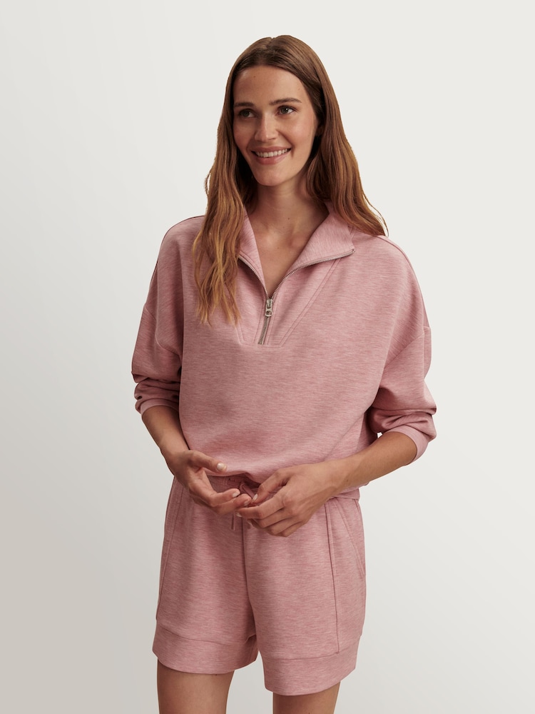 Varley Pink Half Zip Hawley Sweatshirt | Seasons