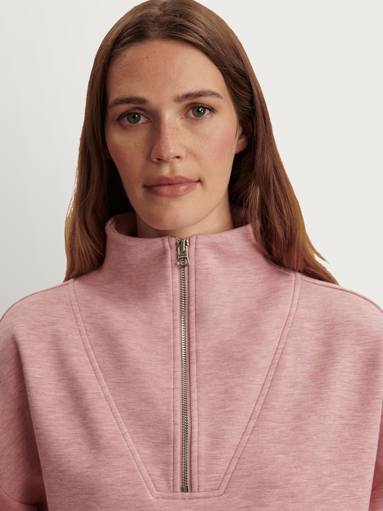 Varley Pink Half Zip Hawley Sweatshirt | Seasons