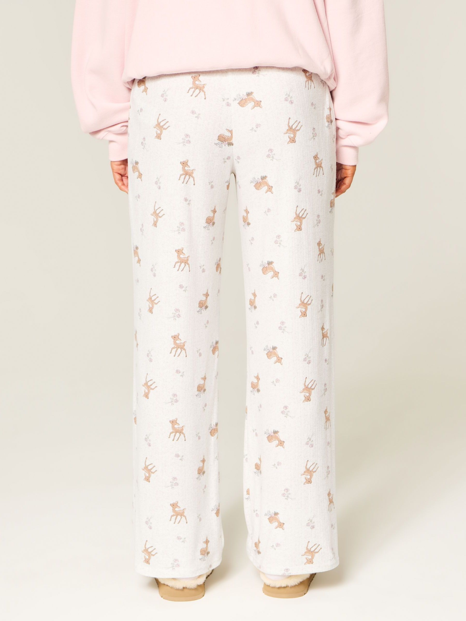 Buy Hollister Light Grey Low Rise Cosy Pointelle Pyjamas Bottoms from ...