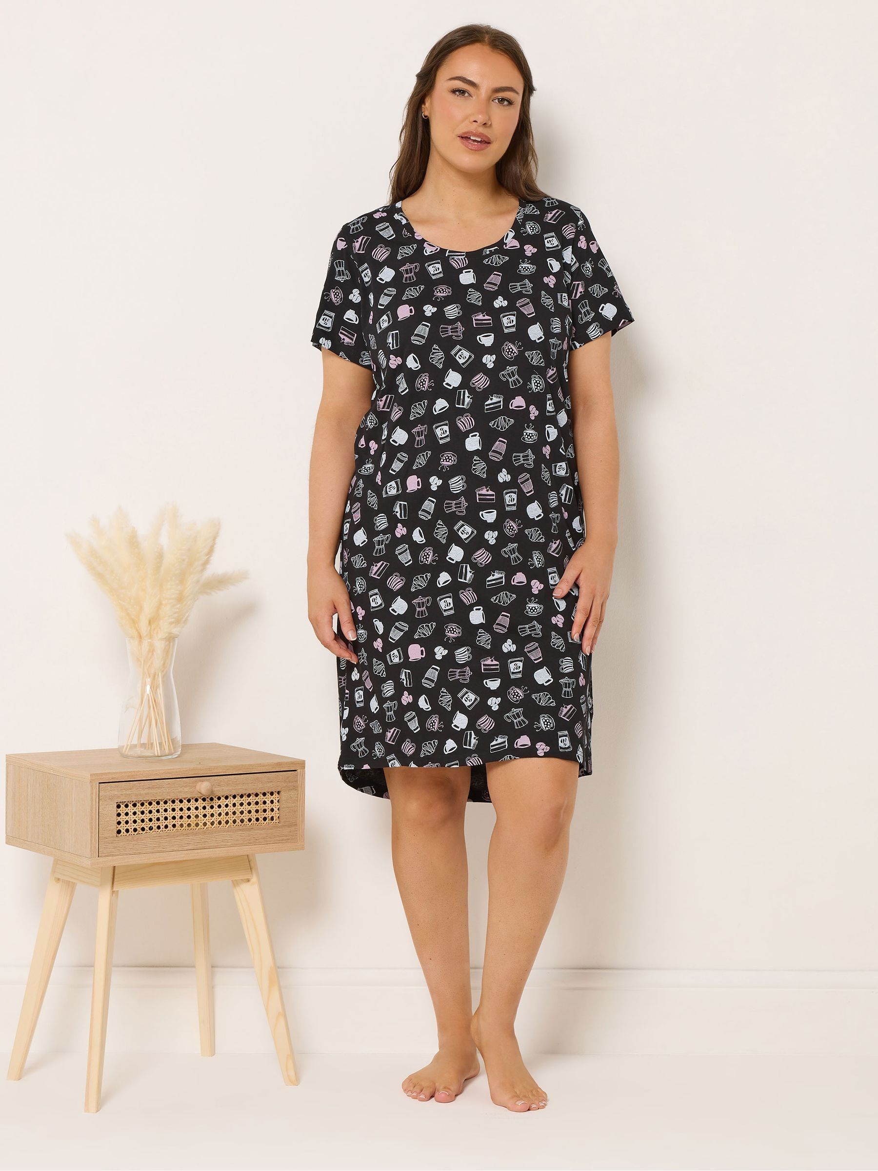 Buy Yours Curve Grey Dipped Back Nightdresses 2 Pack from the Next UK ...