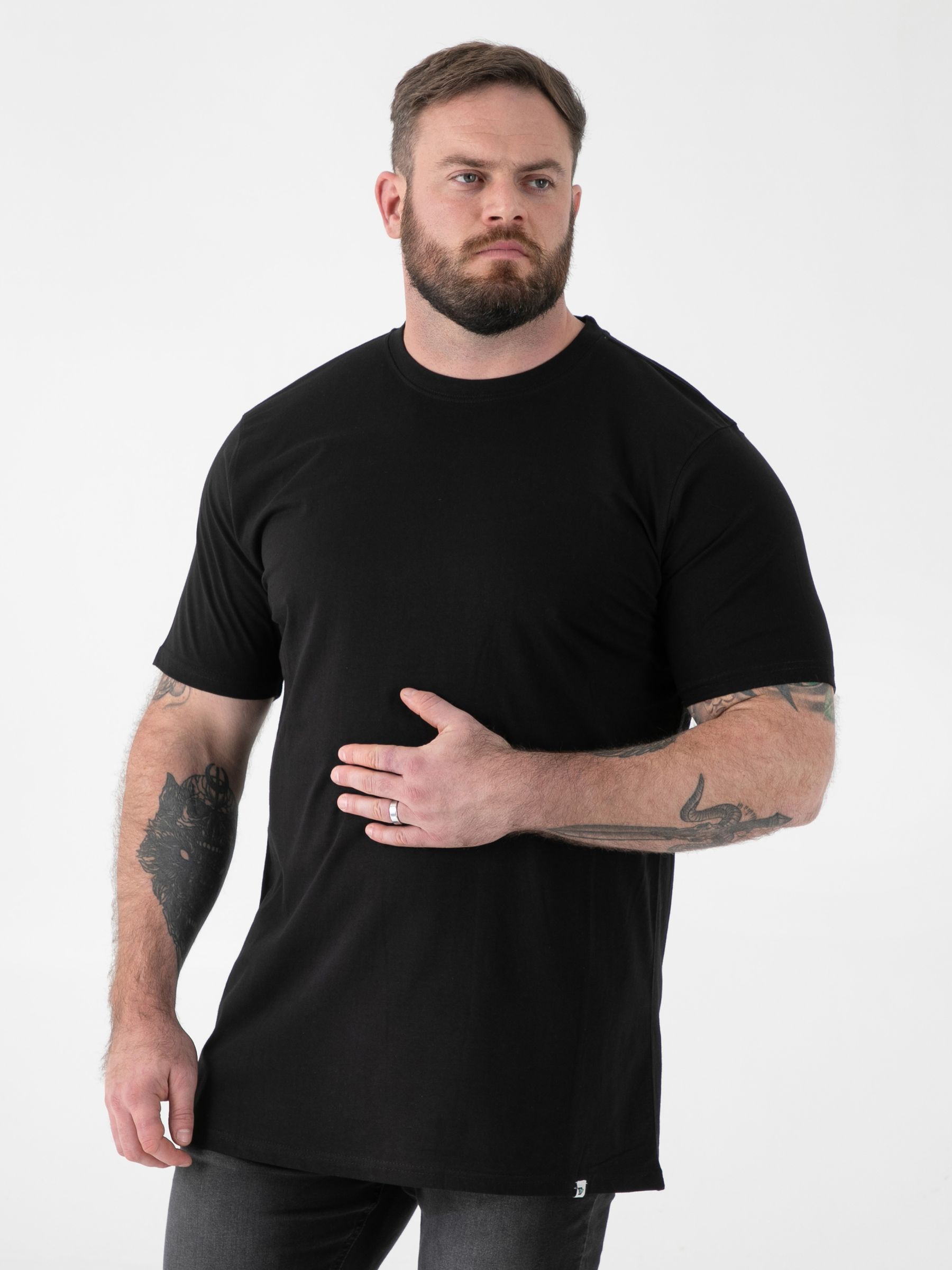 Buy D555 Black SMARTLY BLACK Combed Cotton Crew Neck T-Shirt 5 Pack ...
